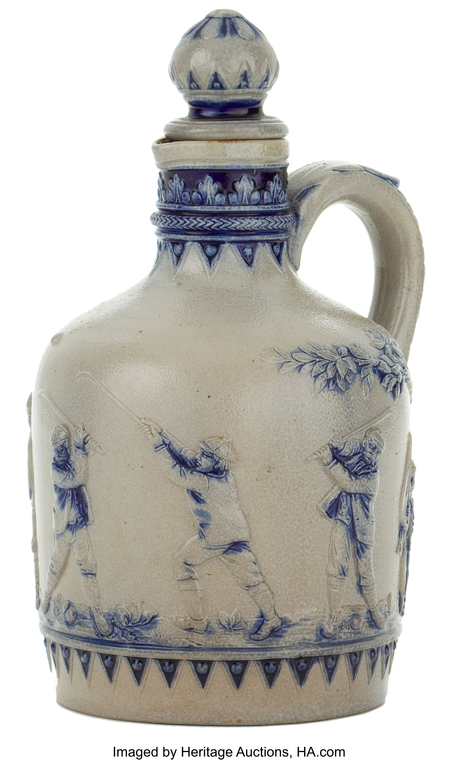 A GERZ STONEWARE PITCHER WITH STOPPER . Simon Peter Gerz, Hoehr, | Lot ...
