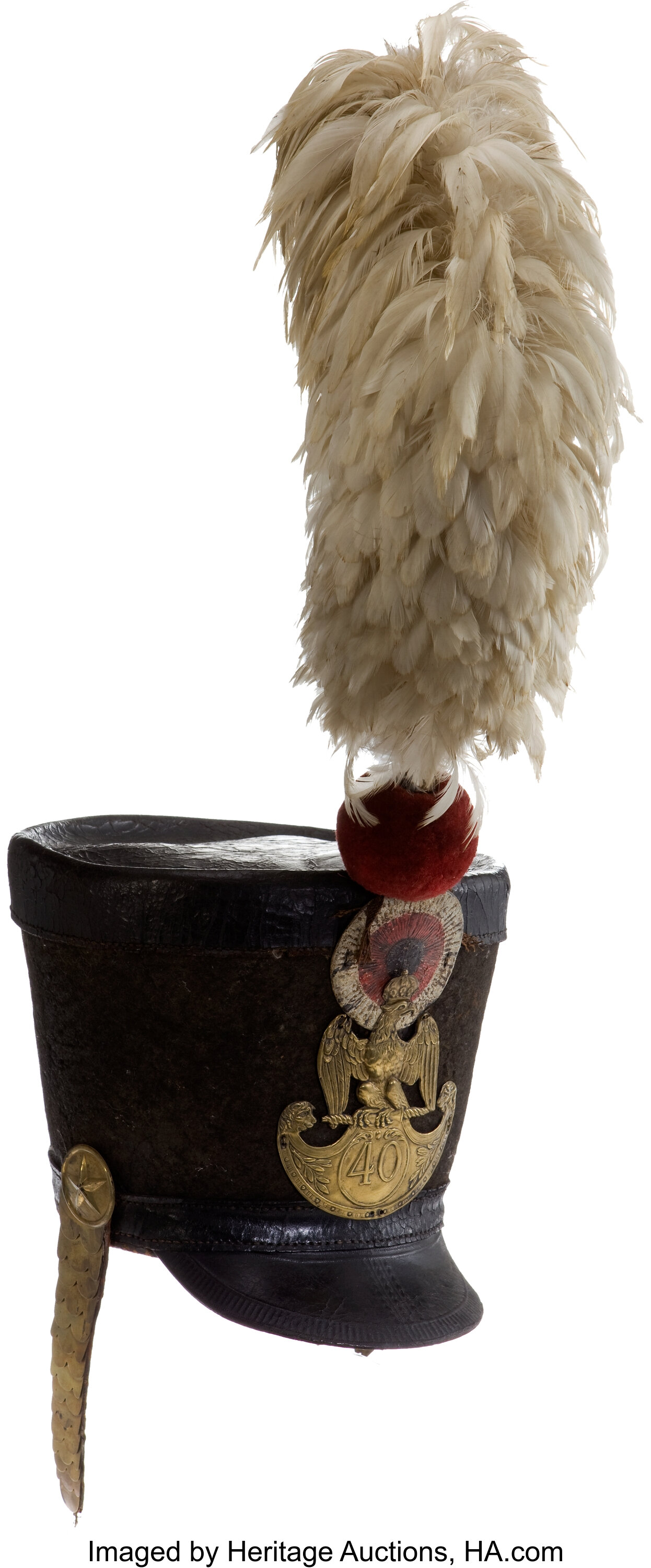 French 1st Empire M1812 Light Infantry Shako For The 40th Line | Lot ...