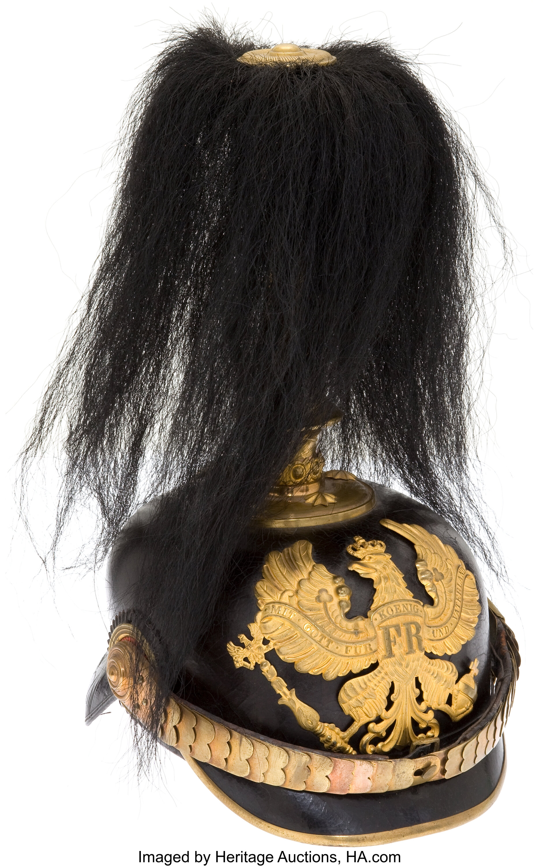 Prussian Model 1897/1915 Infantry Officers' Pickelhaube With Black ...
