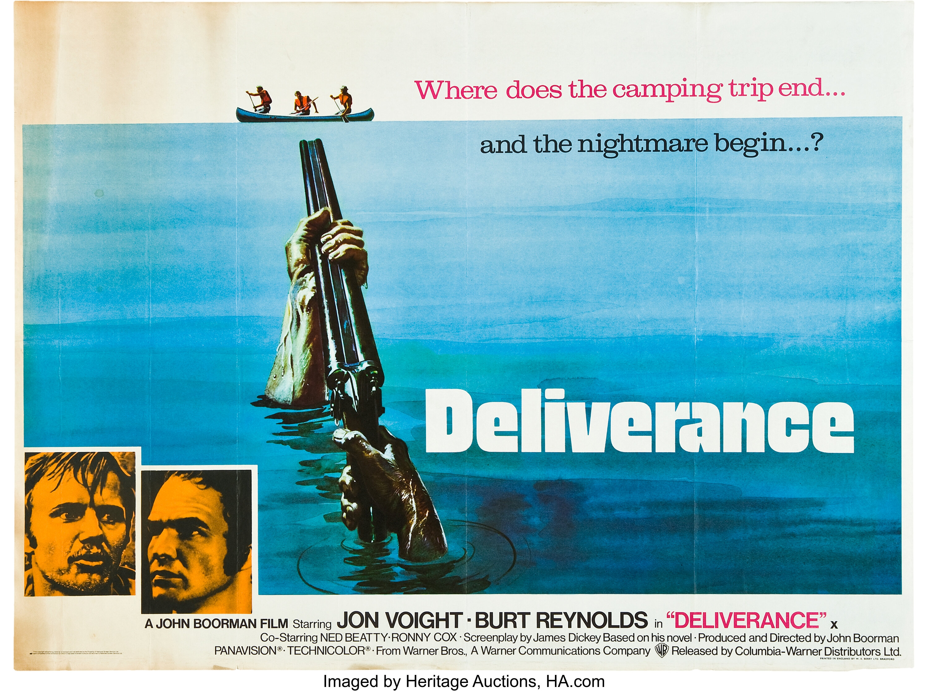 Deliverance (Warner Brothers, 1972). British Quad (30" X 40 ...