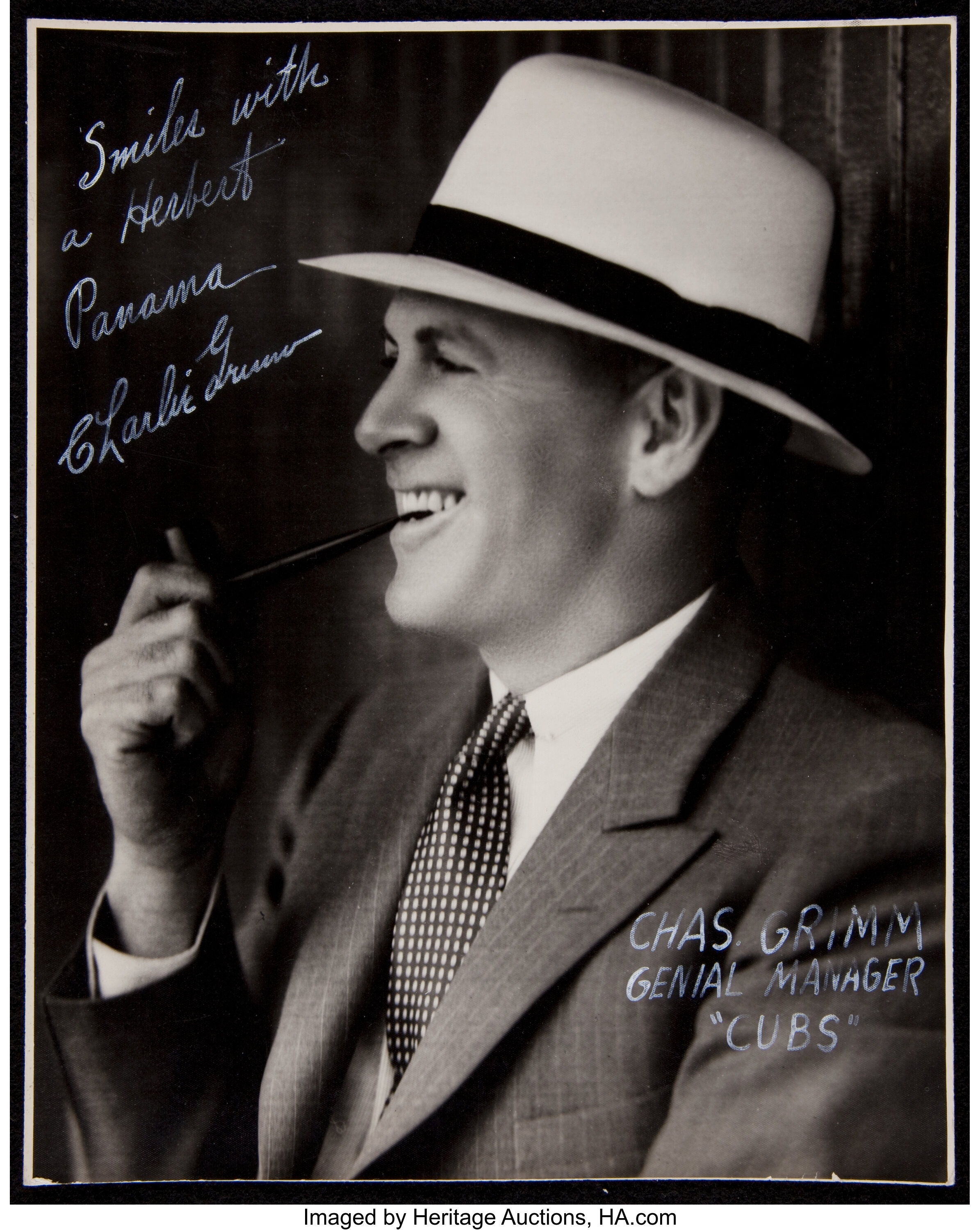 Charlie Grimm Signed Original "George Burke" Photograph.... | Lot ...