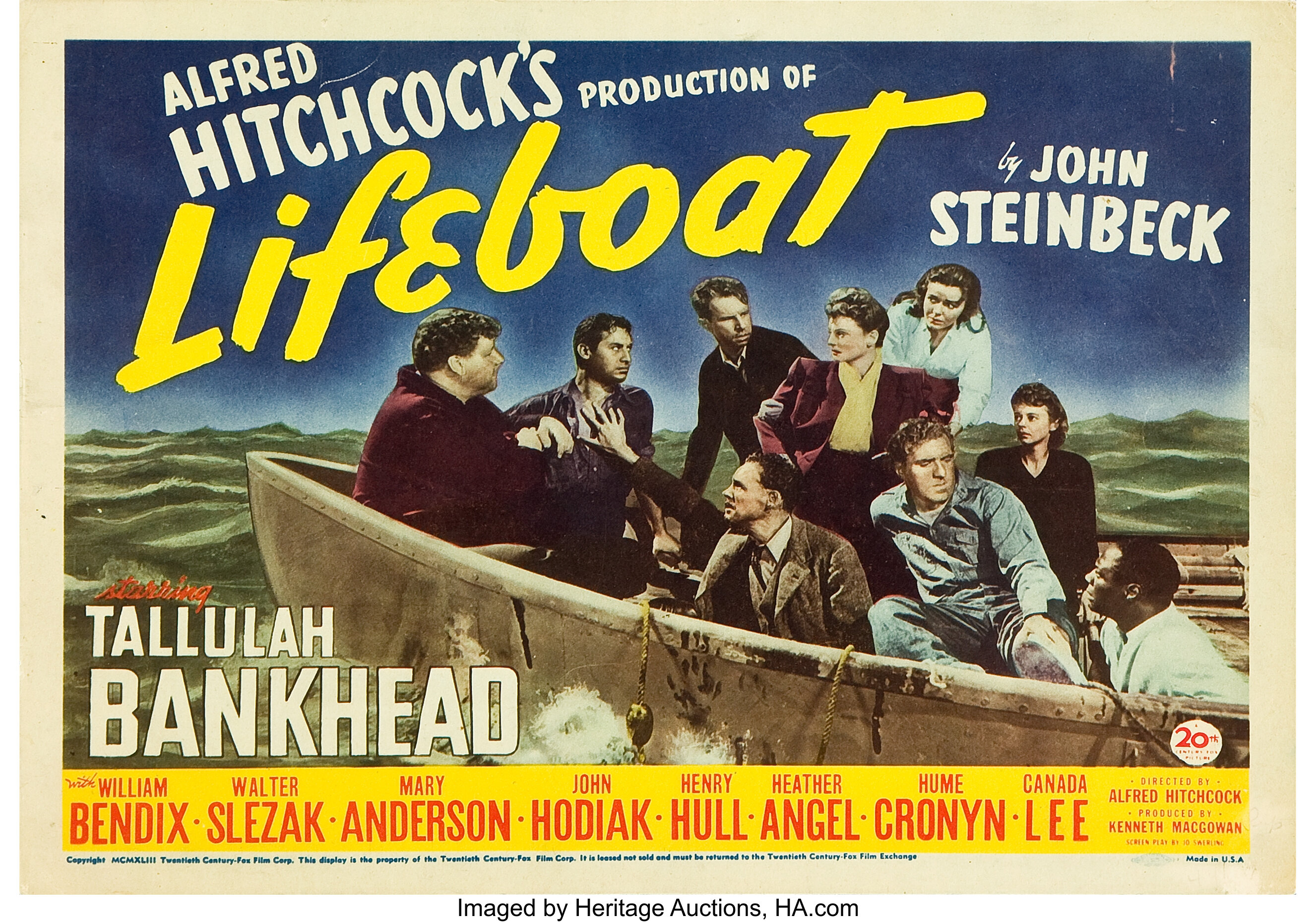 Lifeboat (20th Century Fox, 1944). Title Lobby Card (11" X 14").. | Lot ...