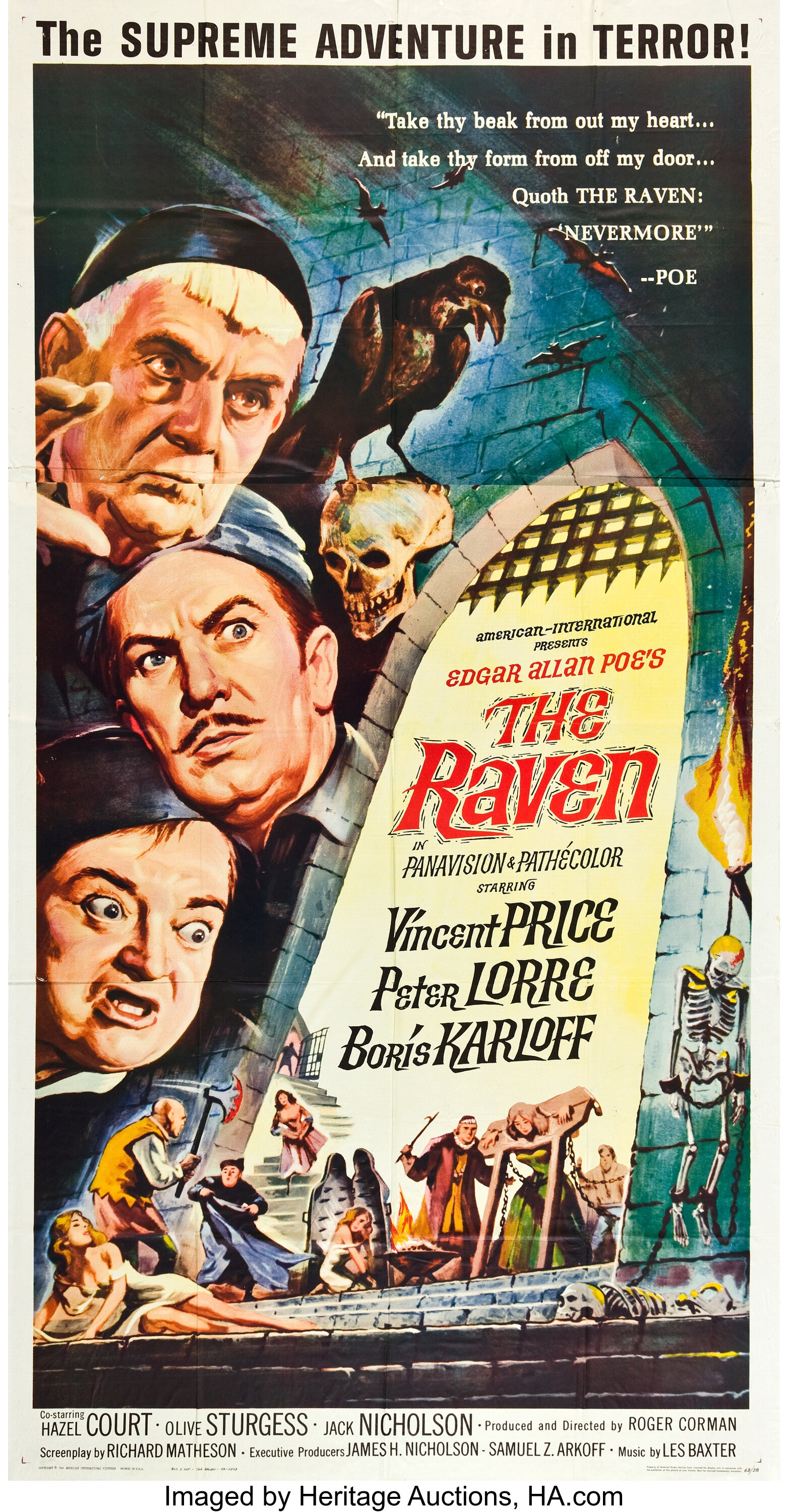 The Raven (American International, 1963). Three Sheet (41" X 81 ...