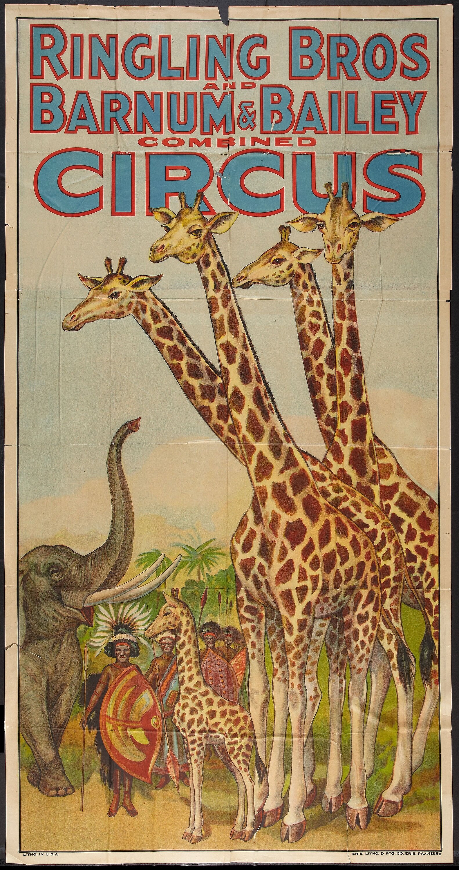 Circus Poster (Ringling Brothers and Barnum & Bailey, 1940s). Three ...