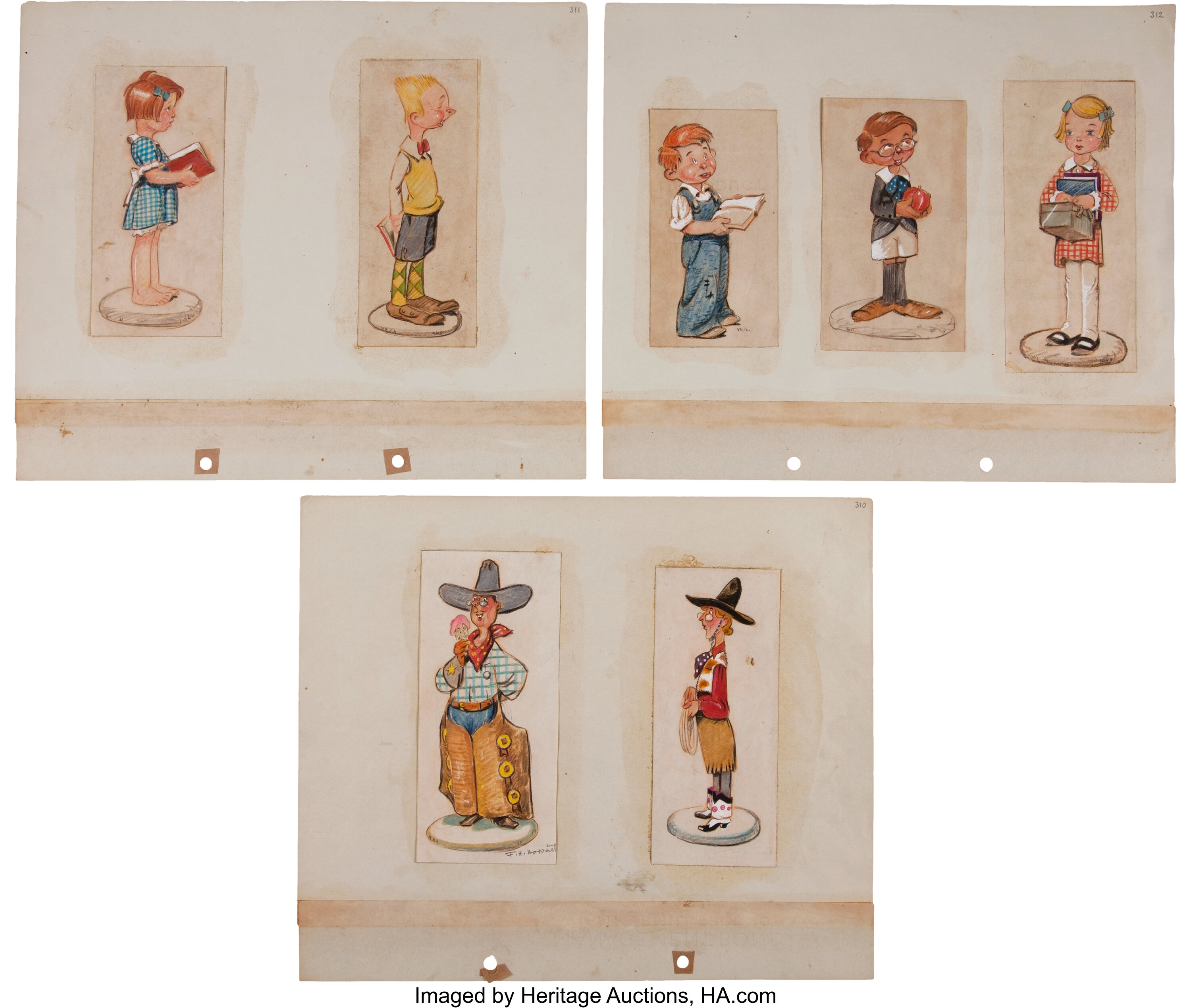 F. H. Horvath Animation Concept Drawing Animation Art Group | Lot ...