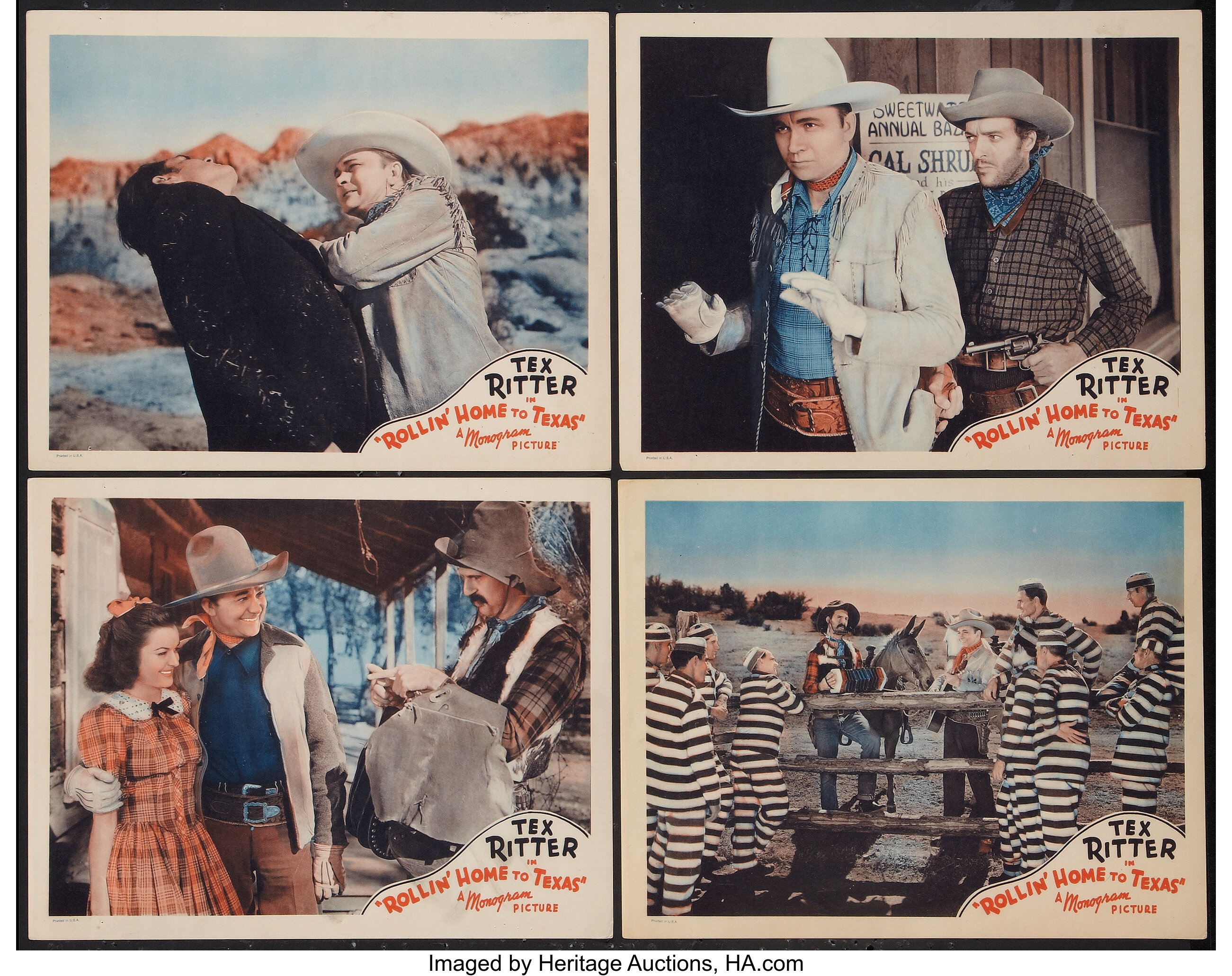Rollin' Home to Texas (Monogram, 1940). Lobby Cards (4) (11" X | Lot ...