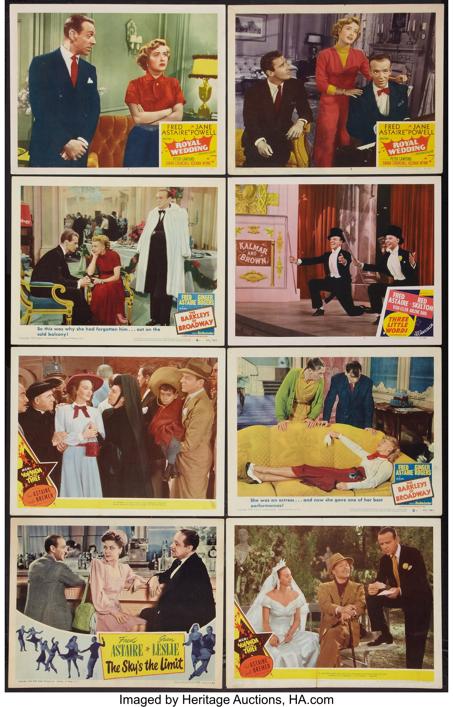 Fred Astaire Lot (Various, 1943-1955). Lobby Cards (14) (11" X | Lot ...