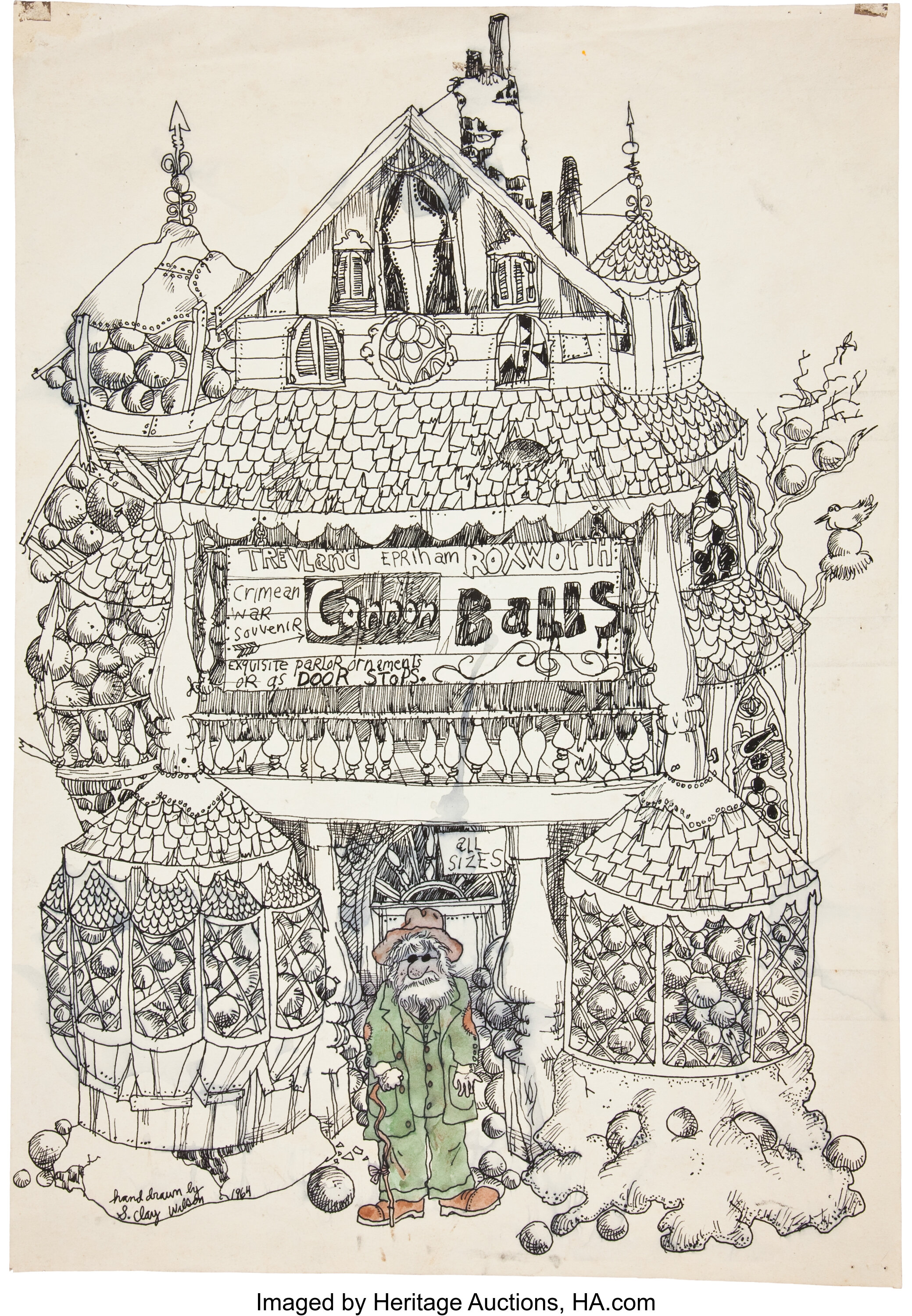 S. Clay Wilson Cannon Balls Illustration Original Art (1964).... | Lot ...