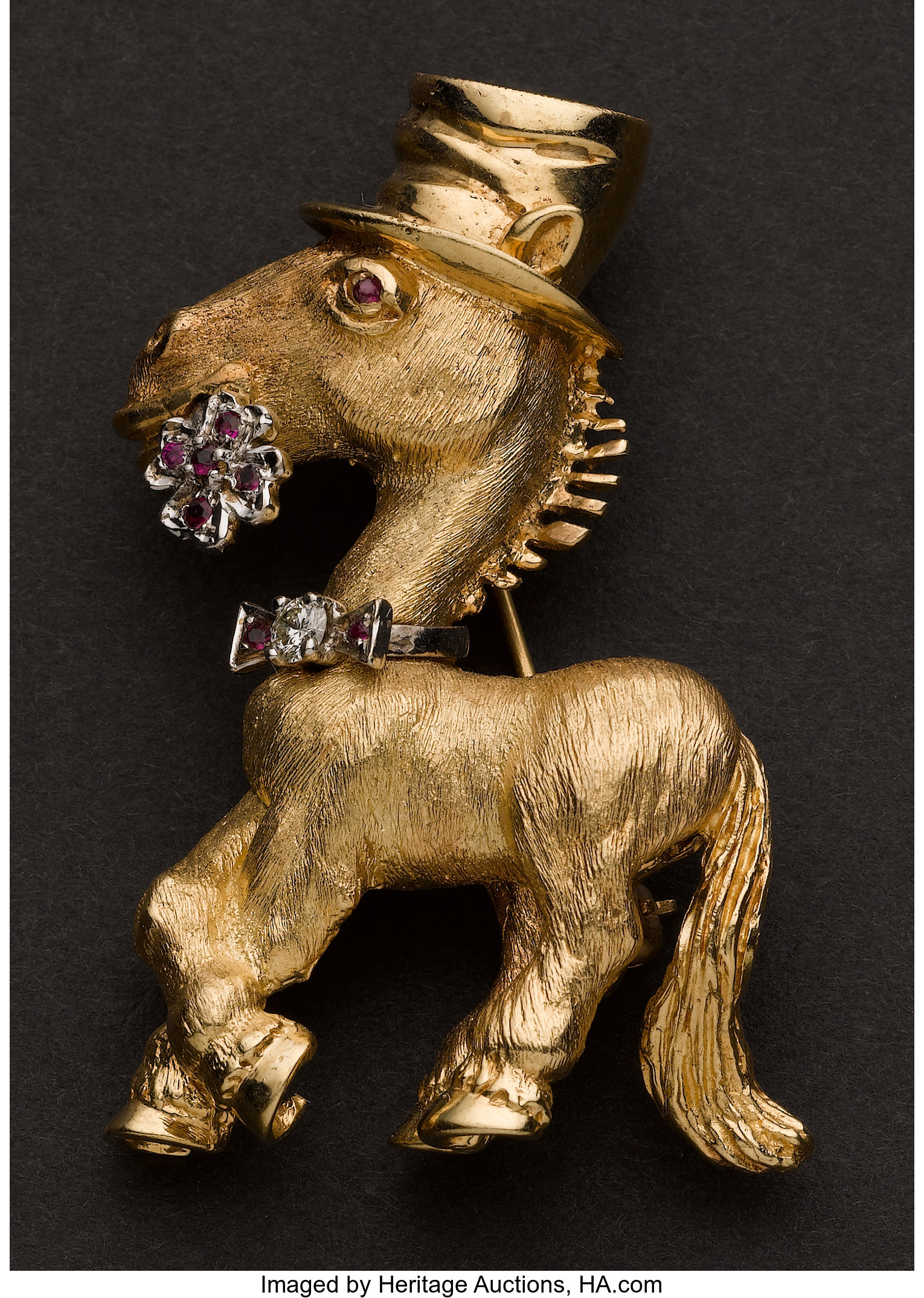 Unusual Gold Donkey Pin. ... Estate Jewelry Brooches - Pins | Lot ...