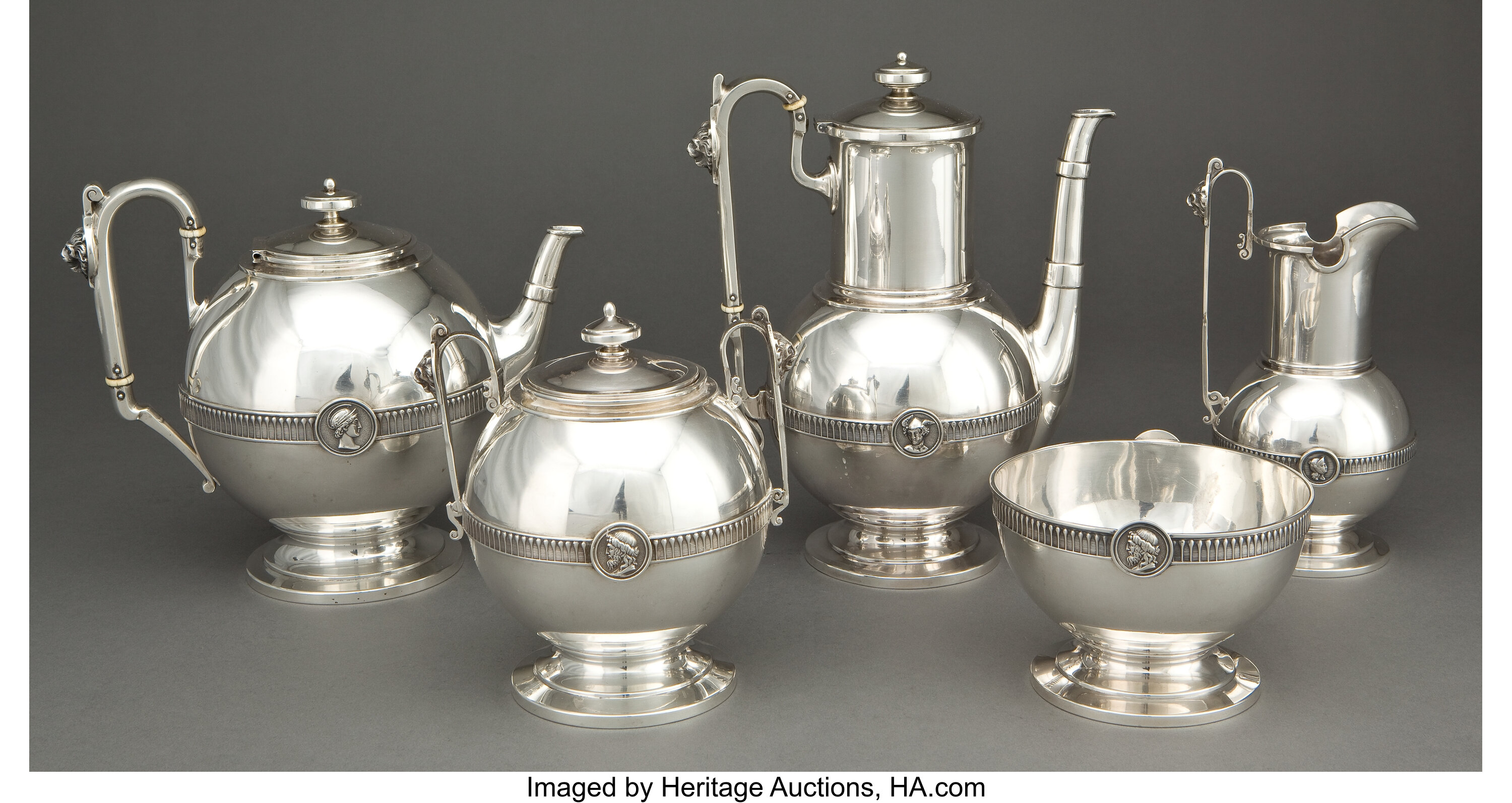 A JOHN WENDT FIVE-PIECE SILVER COFFEE AND TEA SERVICE . John R. | Lot ...