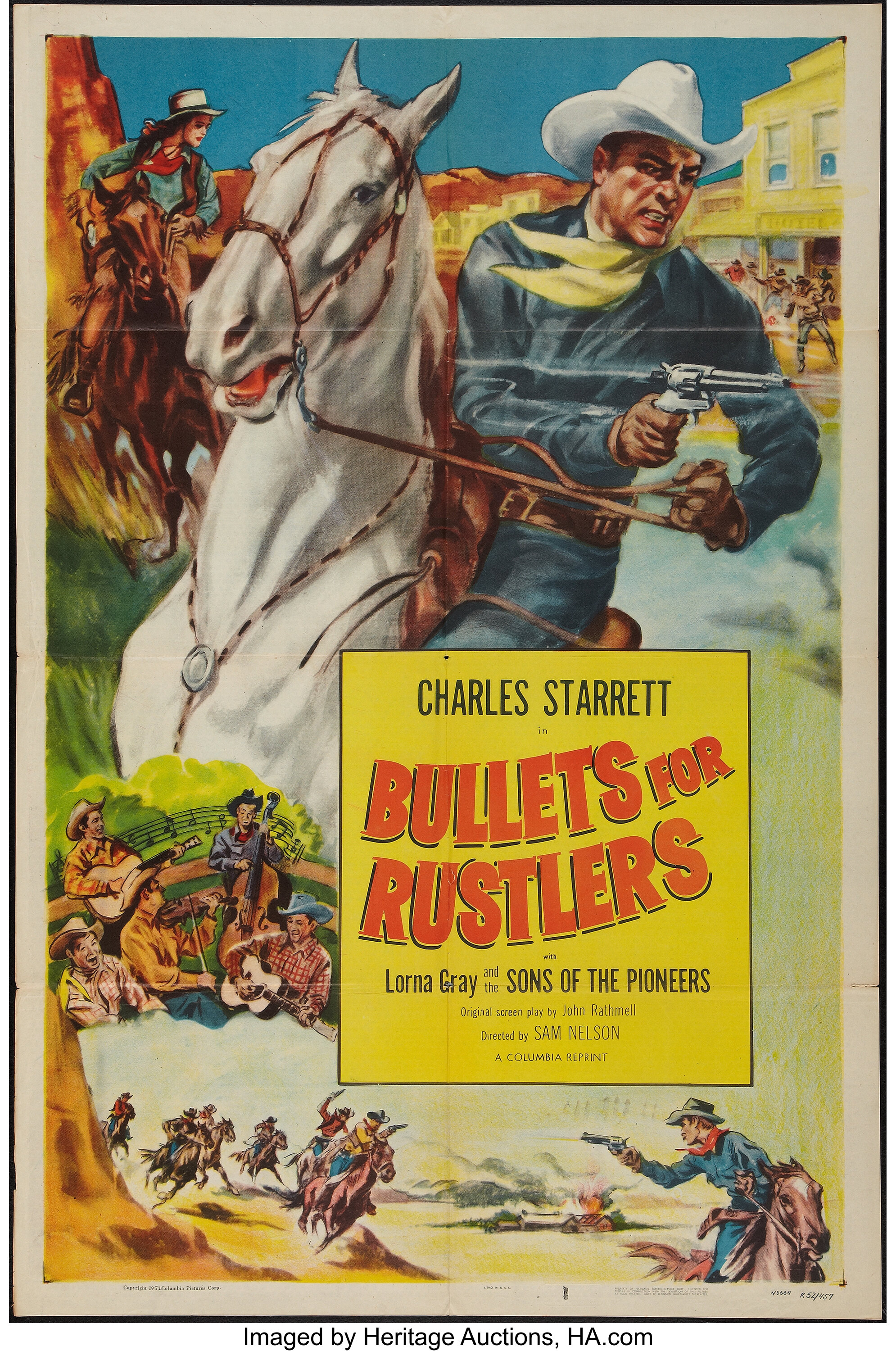 Bullets for Rustlers & Other Lot (Columbia, R-1952). One Sheets (2 ...