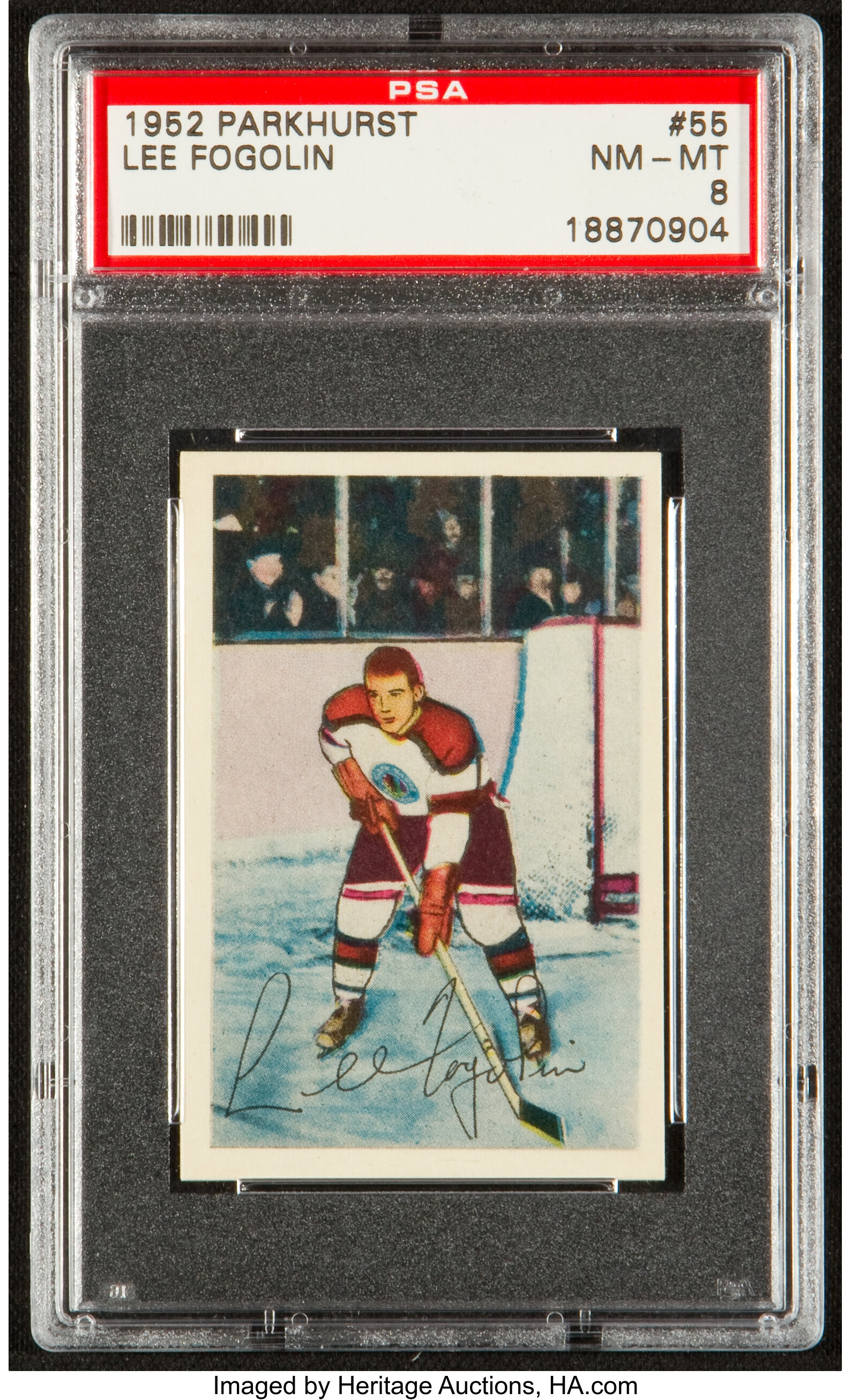 1952 Parkhurst Lee Fogolin #55 PSA NM-MT 8 - Pop Seven With None | Lot ...