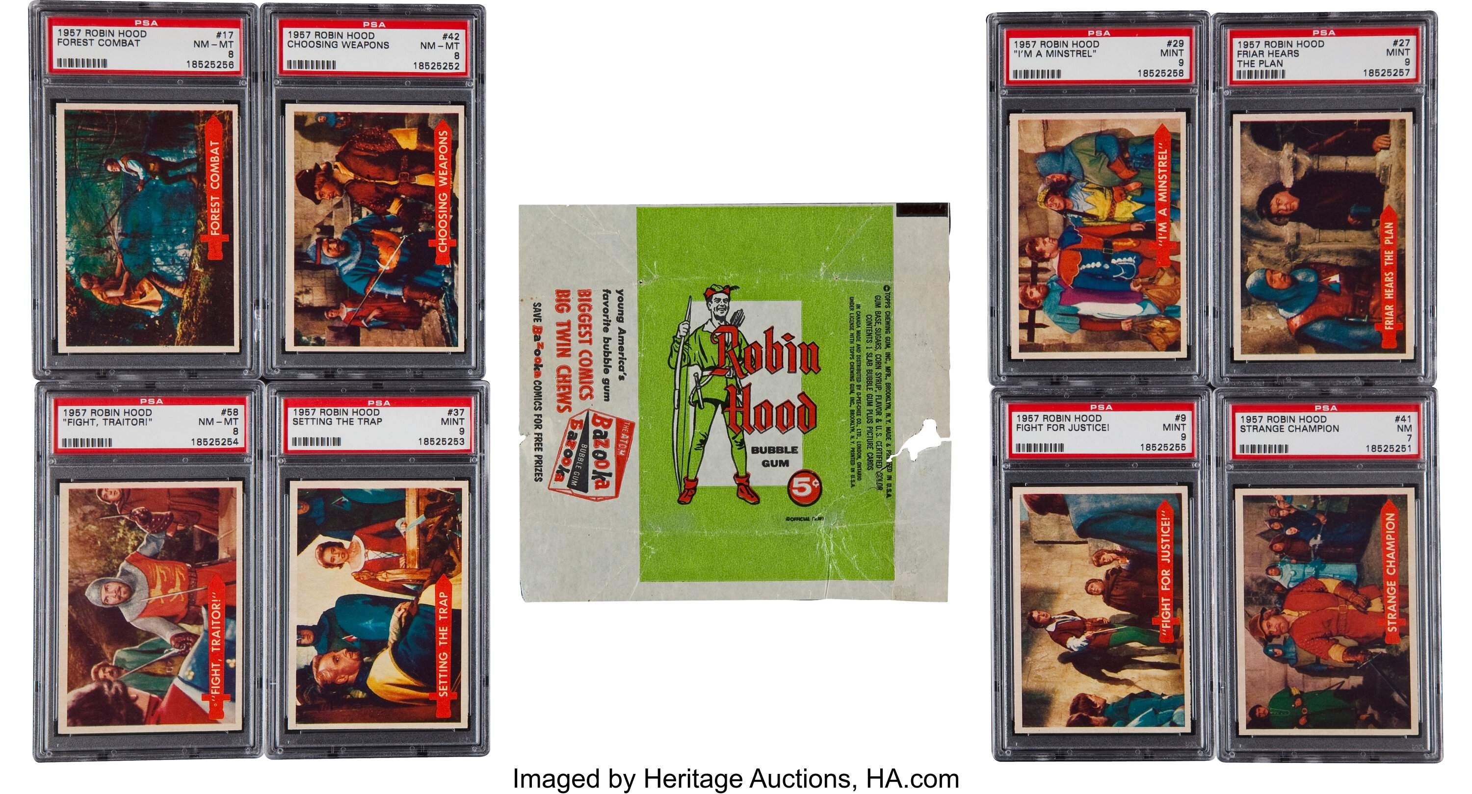 1957 Topps Robin Hood High Grade Complete Set (60) Plus Wrapper. | Lot ...