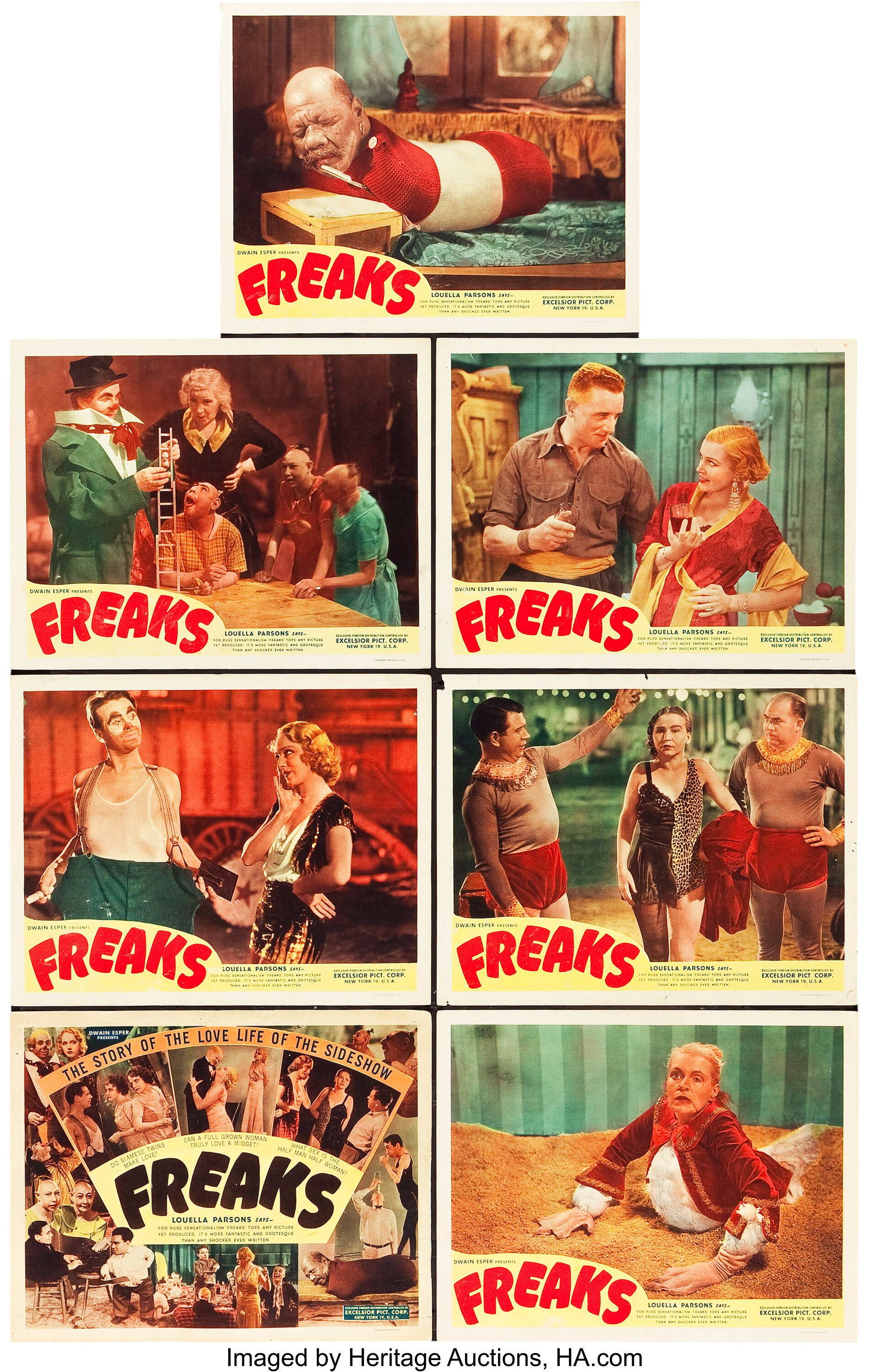 Freaks (Excelsior, R-1949). Title Lobby Card and Lobby Cards (6) | Lot ...
