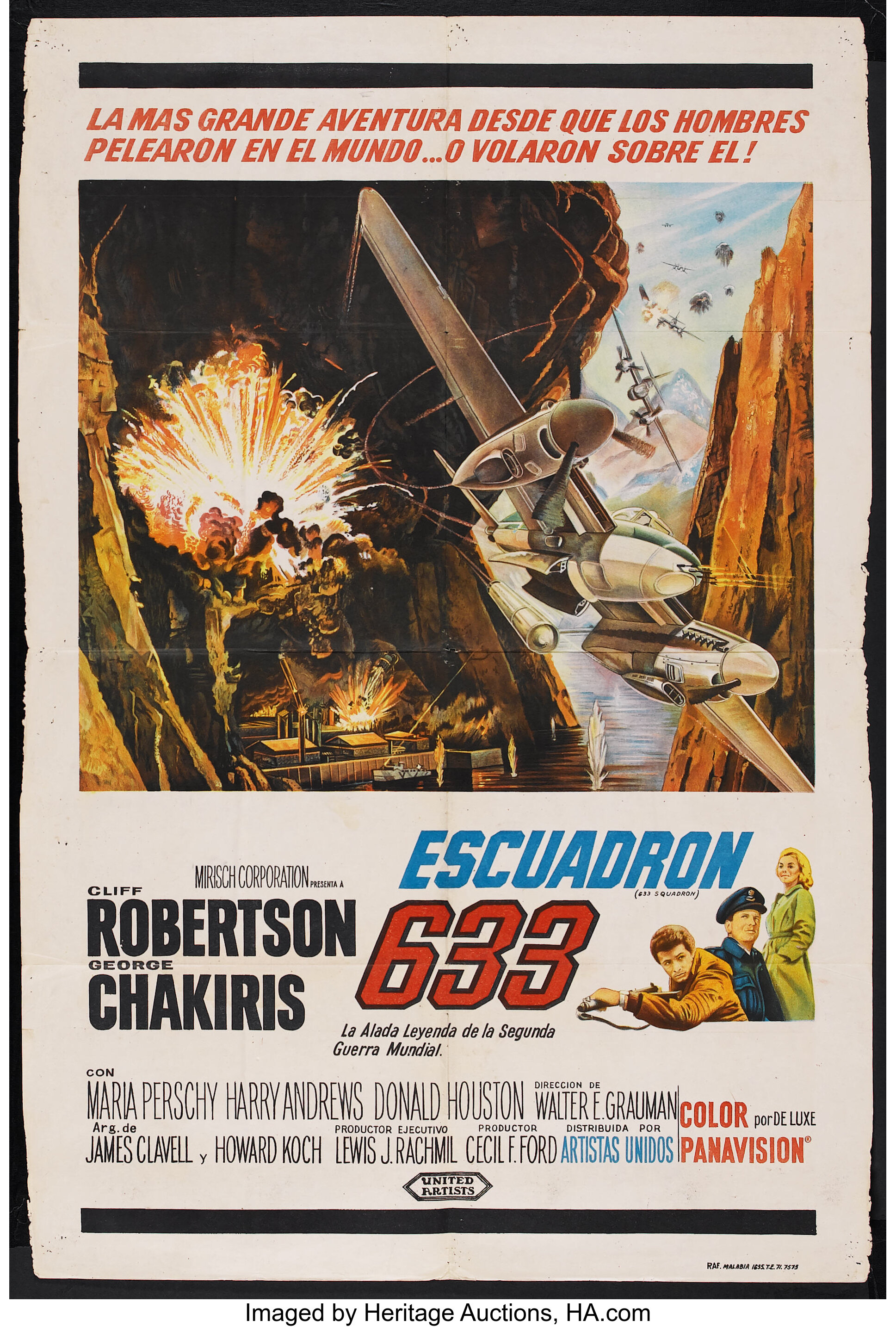 633 Squadron (United Artists, 1964). Argentinean Poster (29" X | Lot ...