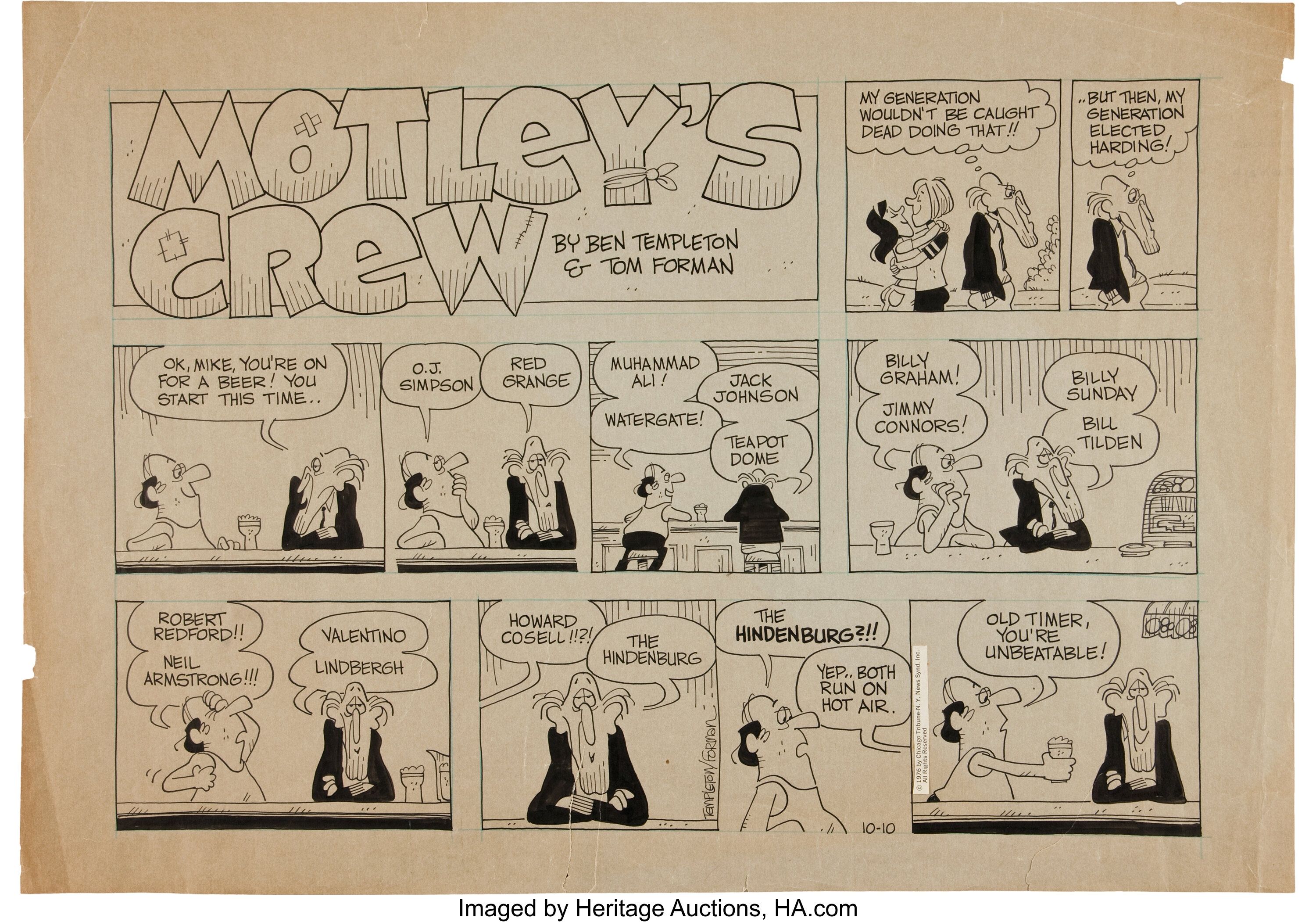 Ben Templeton Motley's Crew Sunday Comic Strip Original Art dated | Lot ...
