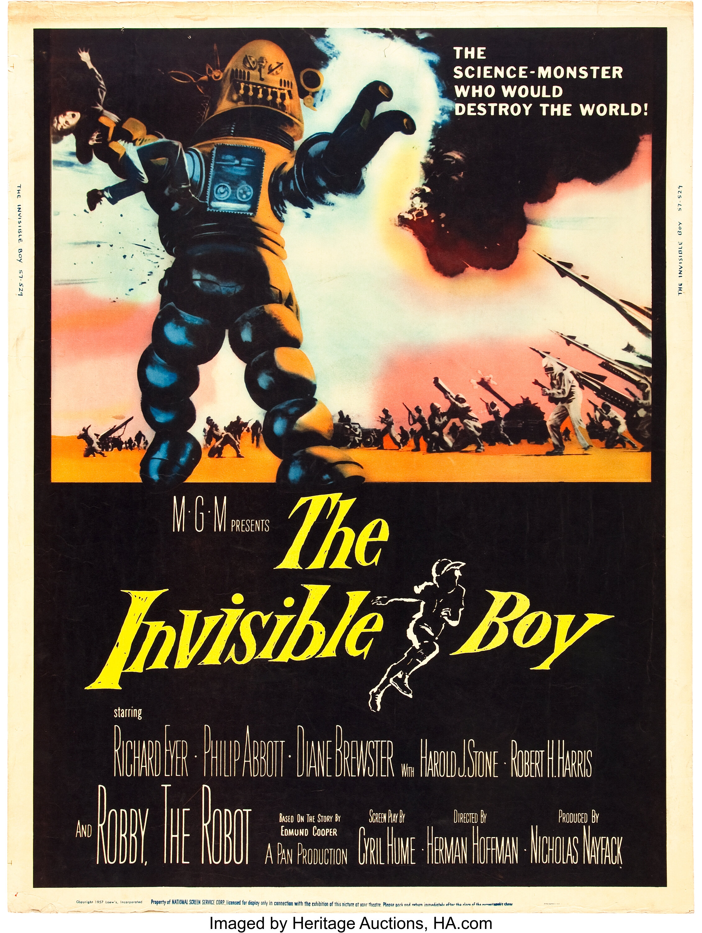 The Invisible Boy (MGM, 1957). Poster (30" X 40").. ... Movie | Lot ...