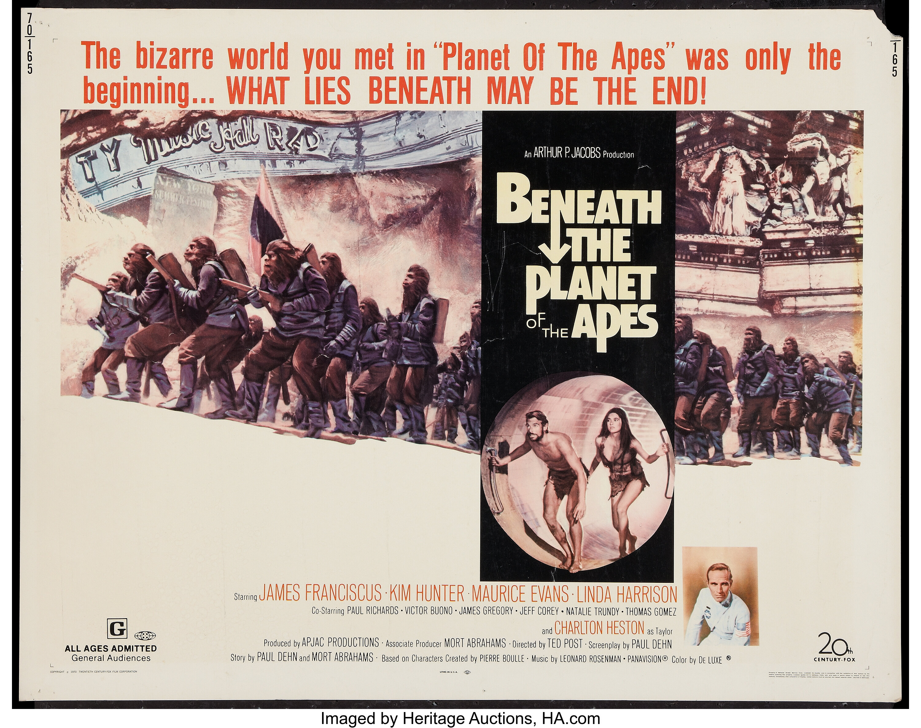 Beneath the Planet of the Apes (20th Century Fox, 1970). Half Sheet ...