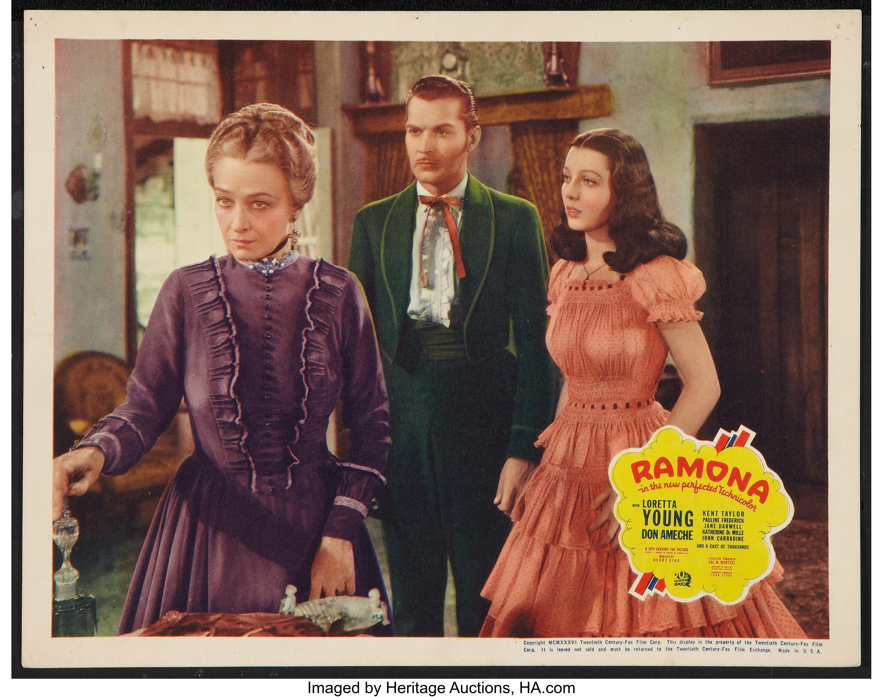 Ramona (20th Century Fox, 1936). Lobby Card (11" X 14"). Romance ...