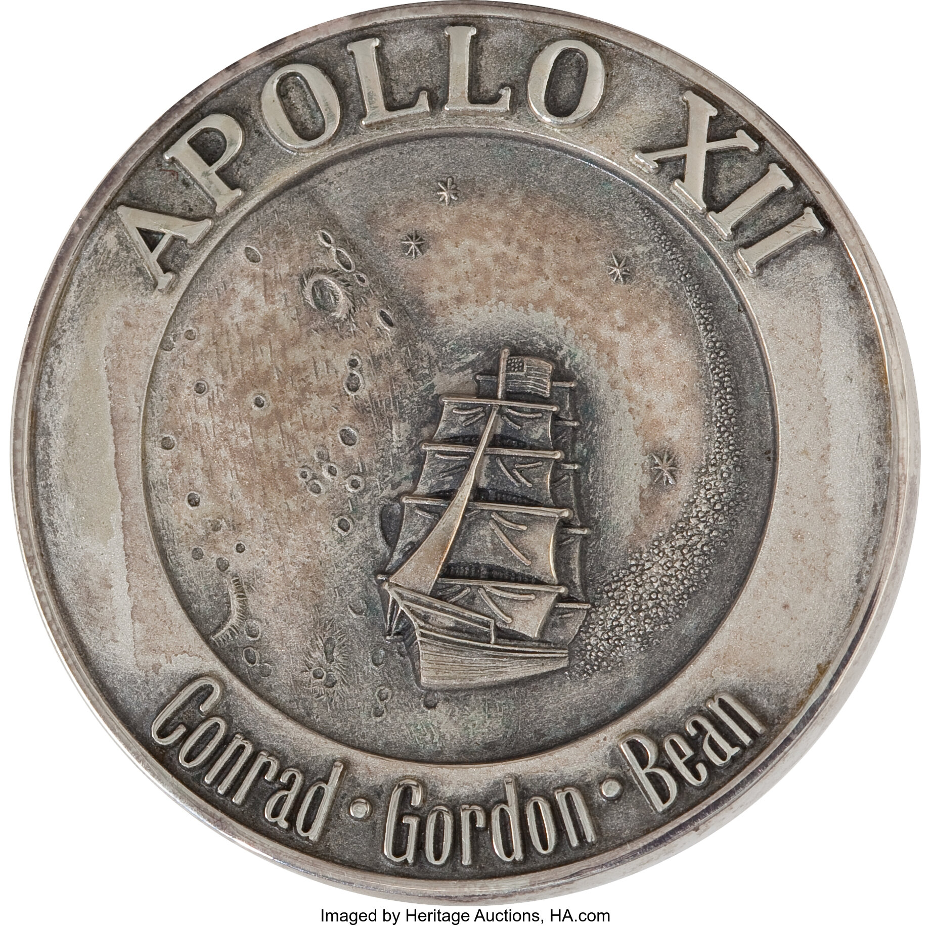 Apollo 12 Flown Silver Robbins Medallion Directly from the Personal ...