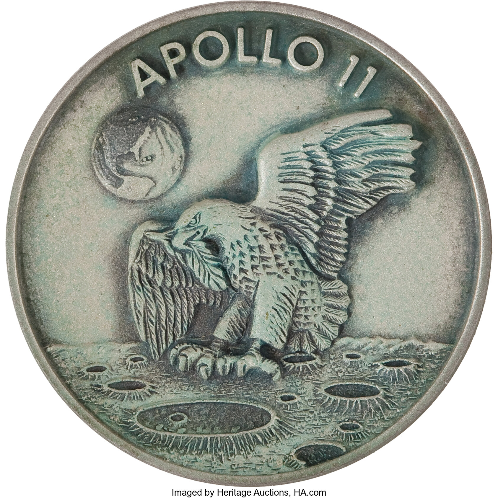 Apollo 11 Flown Silver Robbins Medallion Directly from the Personal ...