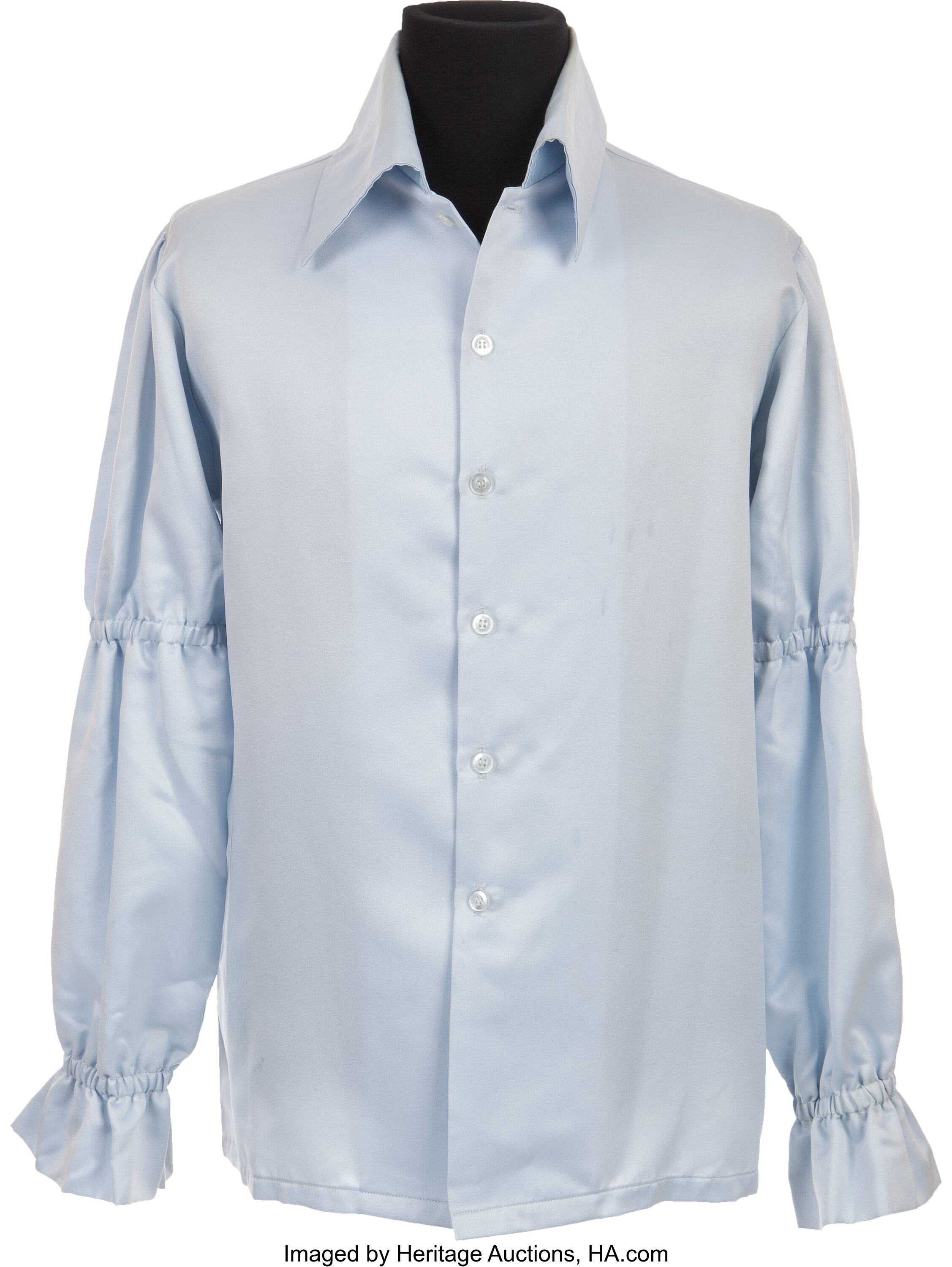 Elvis Presley Blue Silk Shirt with Puffy Sleeves (I. C. Costume | Lot ...