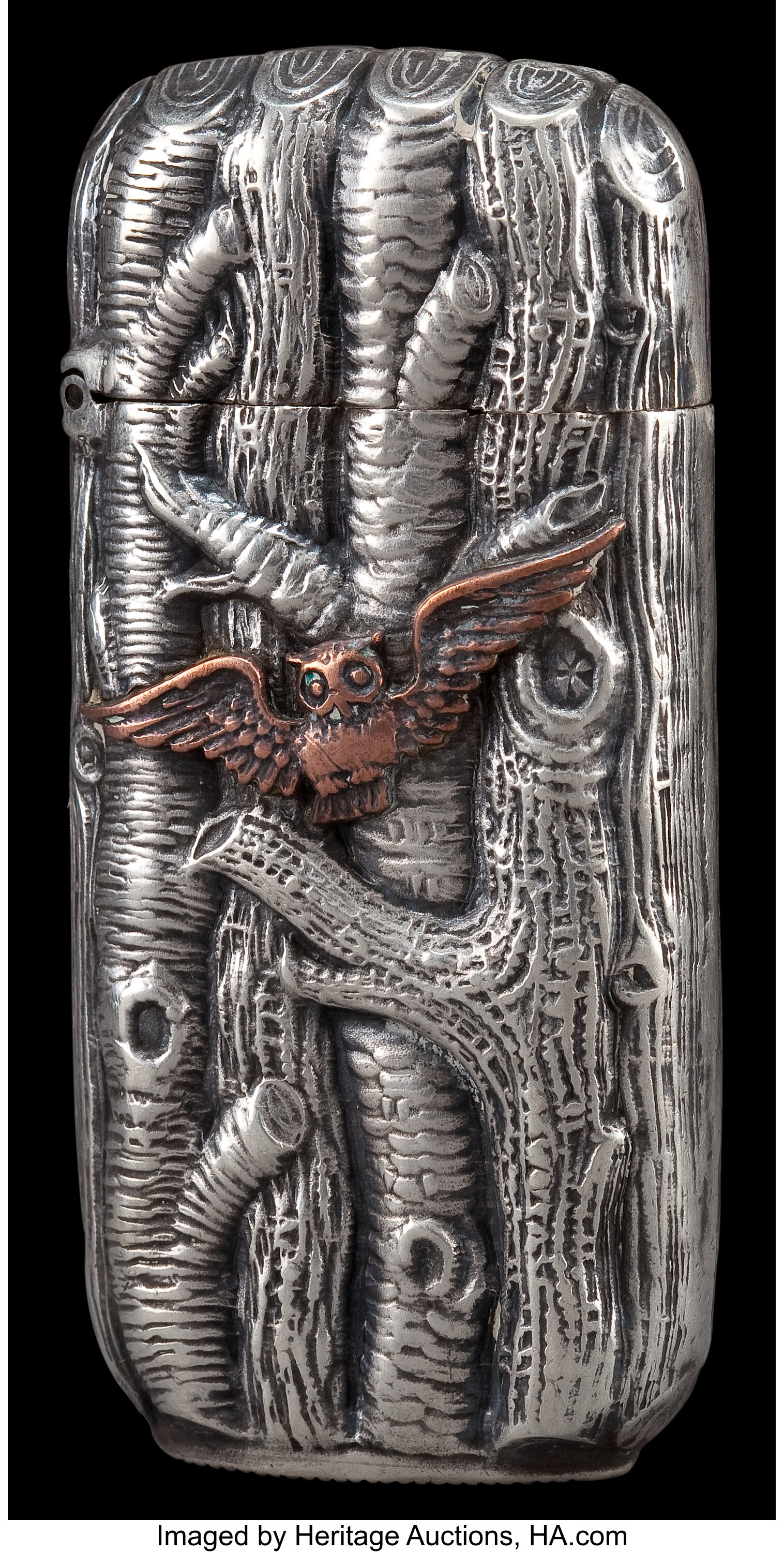A SHIEBLER SILVER AND COPPER MATCH SAFE . George W. Shiebler & Co ...