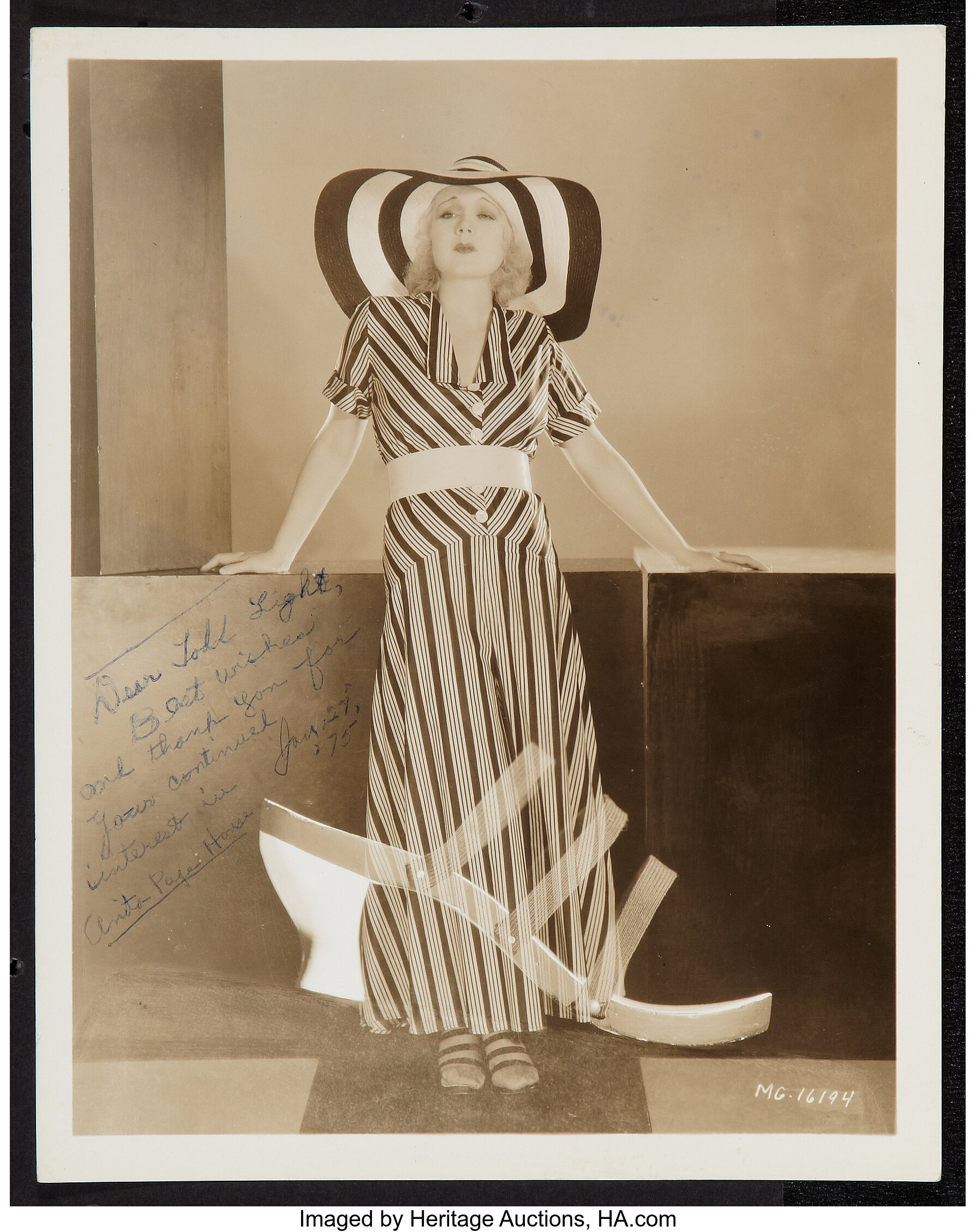 Anita Page (1930s). Autographed Portrait Photo (8" X 10"). | Lot #53025 ...