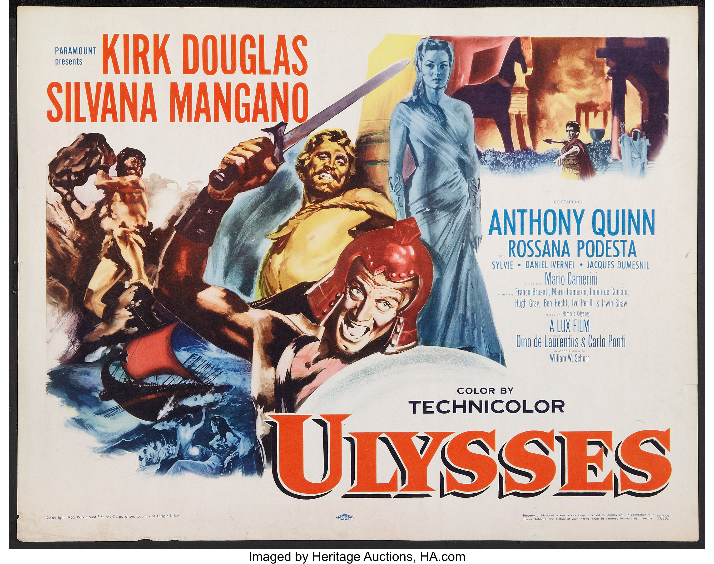 Ulysses (Paramount, 1955). Half Sheet (22" X 28"). Adventure ...