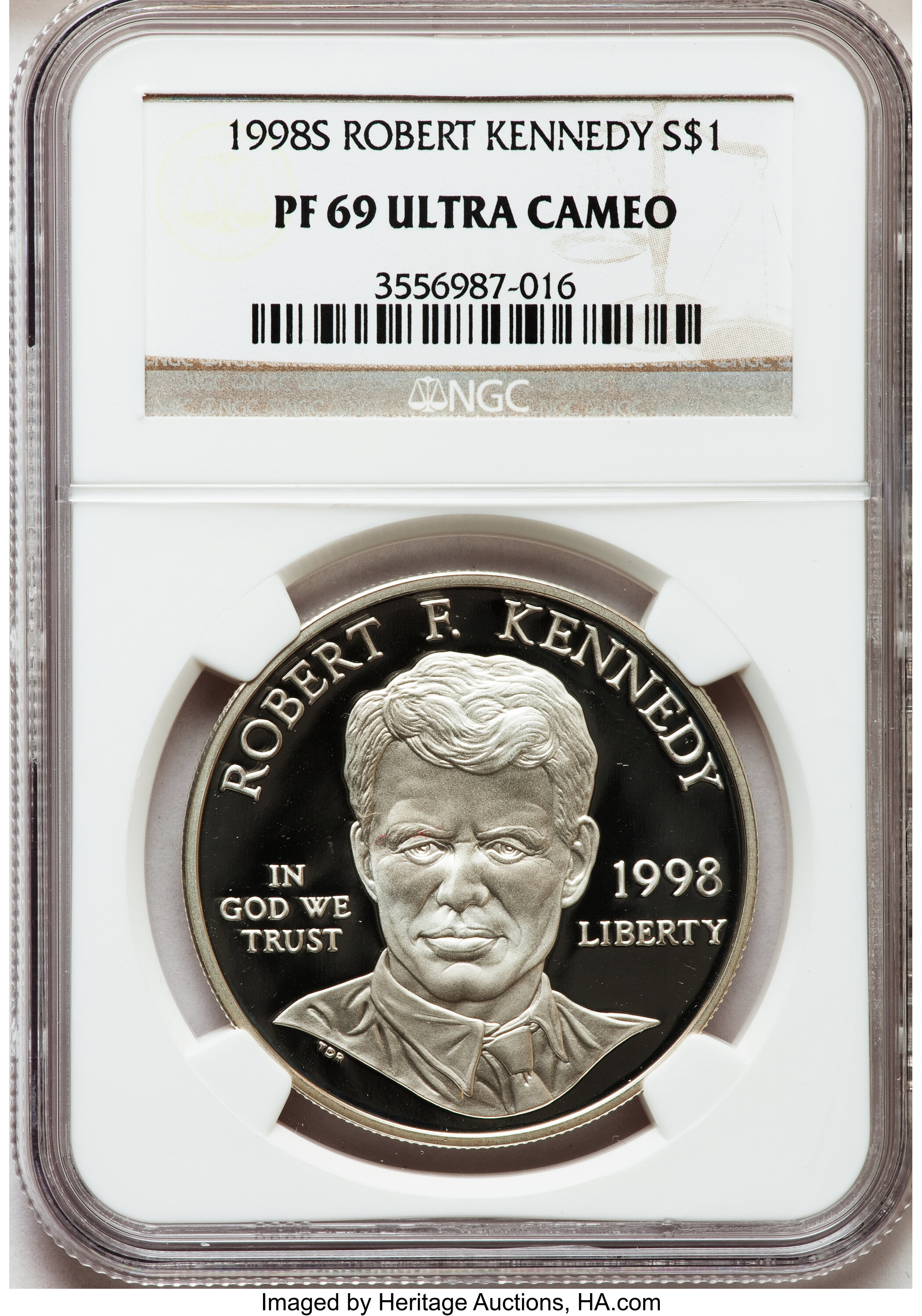1998-S $1 Robert F. Kennedy Silver Dollar PR69 Ultra Cameo NGC. NGC ...
