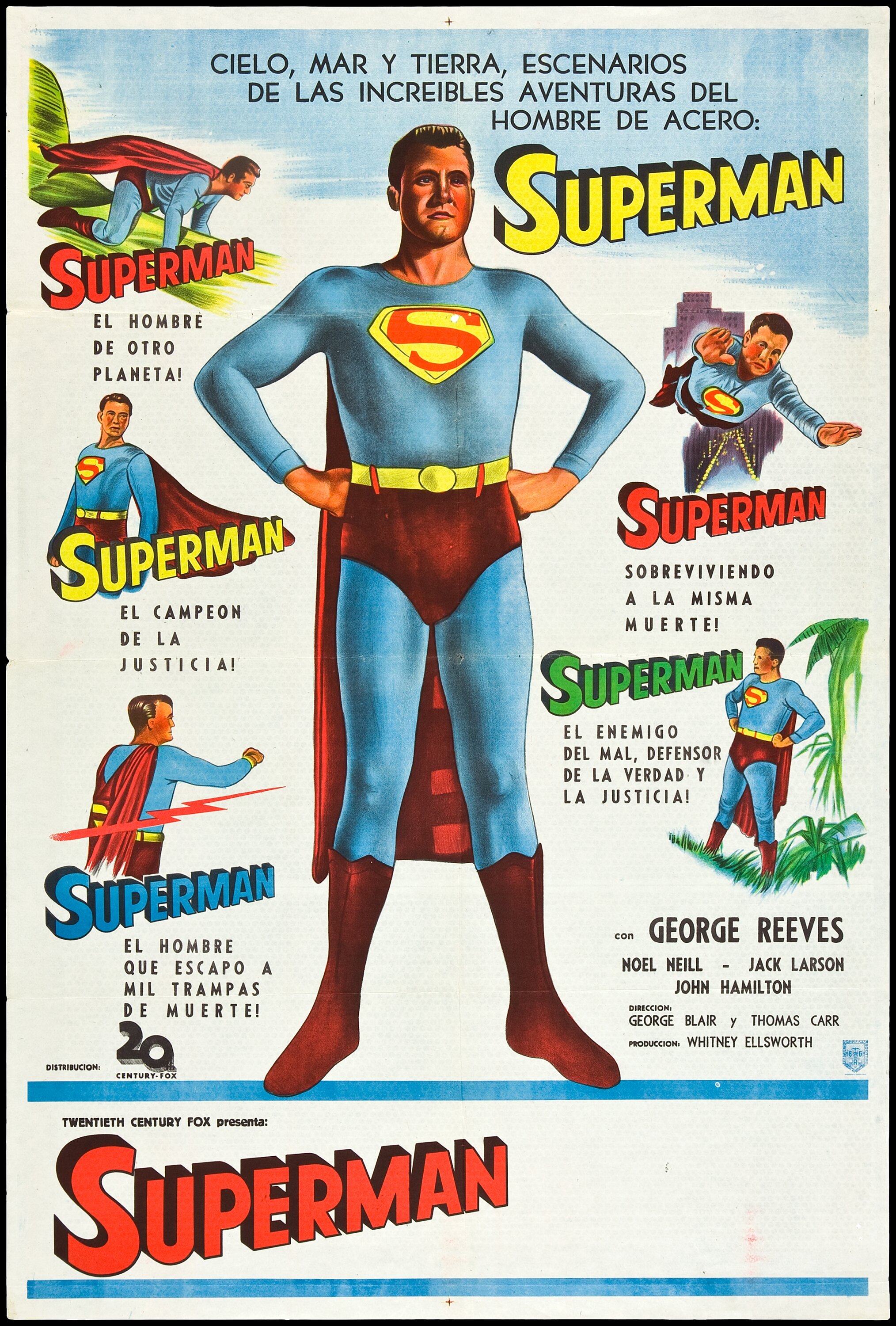 Superman (20th Century Fox, c. 1955). Argentinean Poster (29" X | Lot ...
