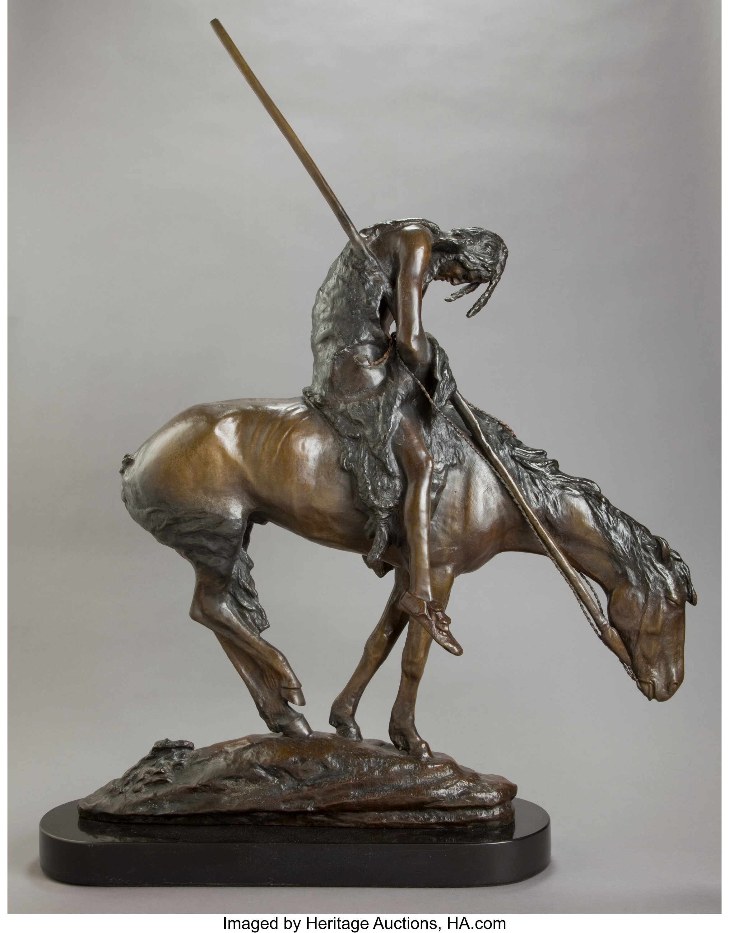 A J.E. FRASER (American, 1876-1953) BRONZE: END OF THE TRAIL . New ...