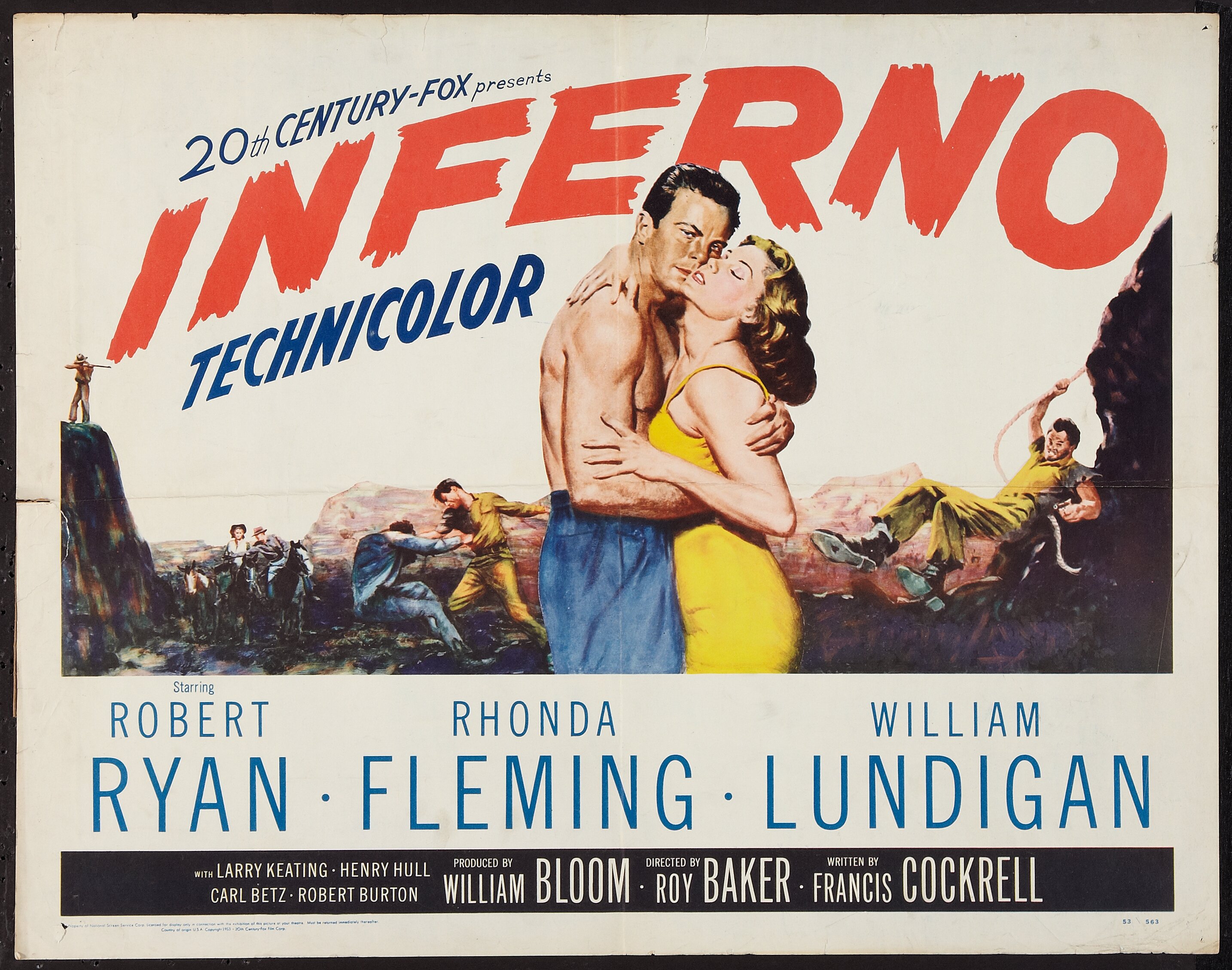 Inferno (20th Century Fox, 1953). Half Sheet (22" X 28"). Drama.. | Lot ...