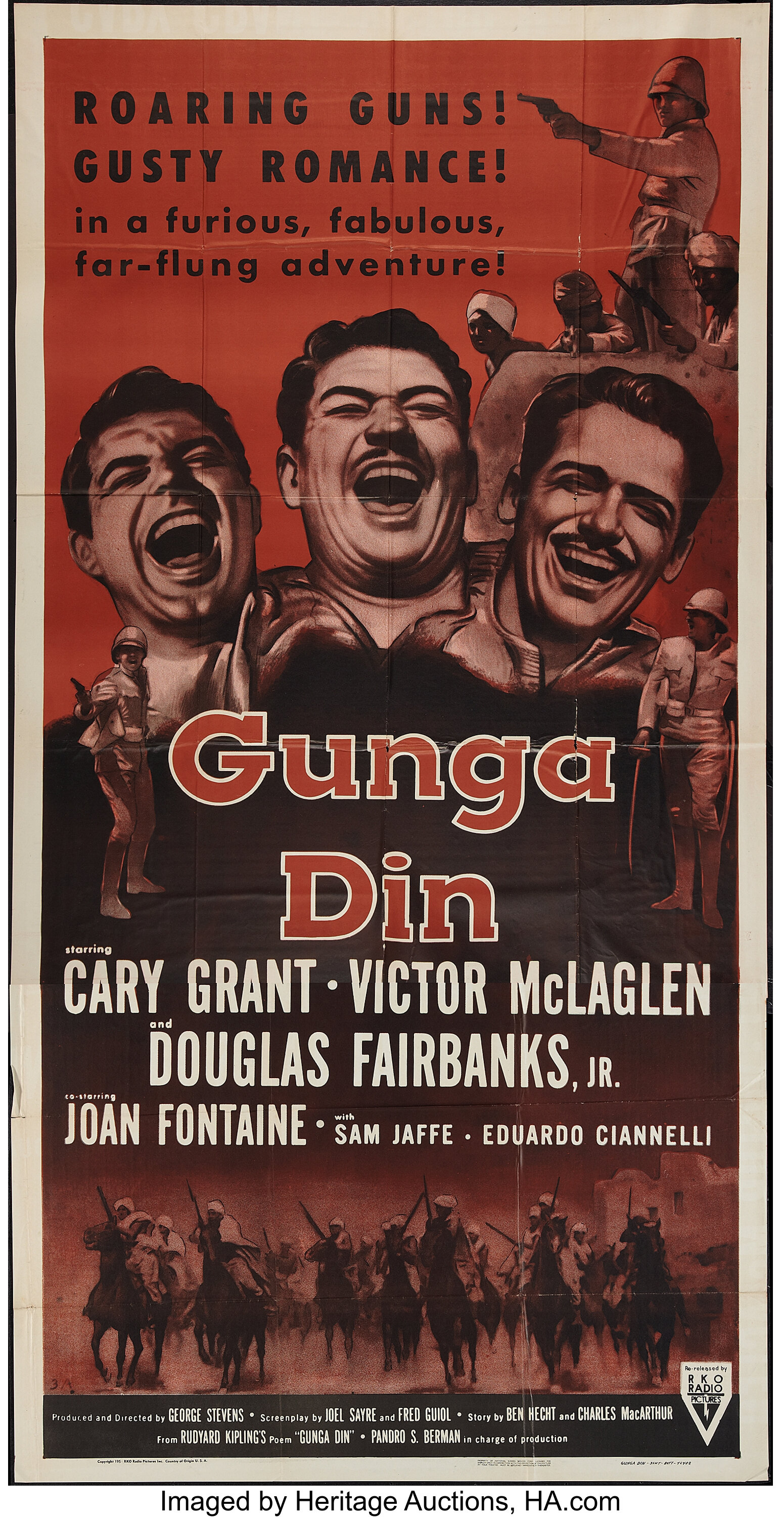 Gunga Din (RKO, R-1954). Three Sheet (41" X 81"). Action.. ... | Lot ...