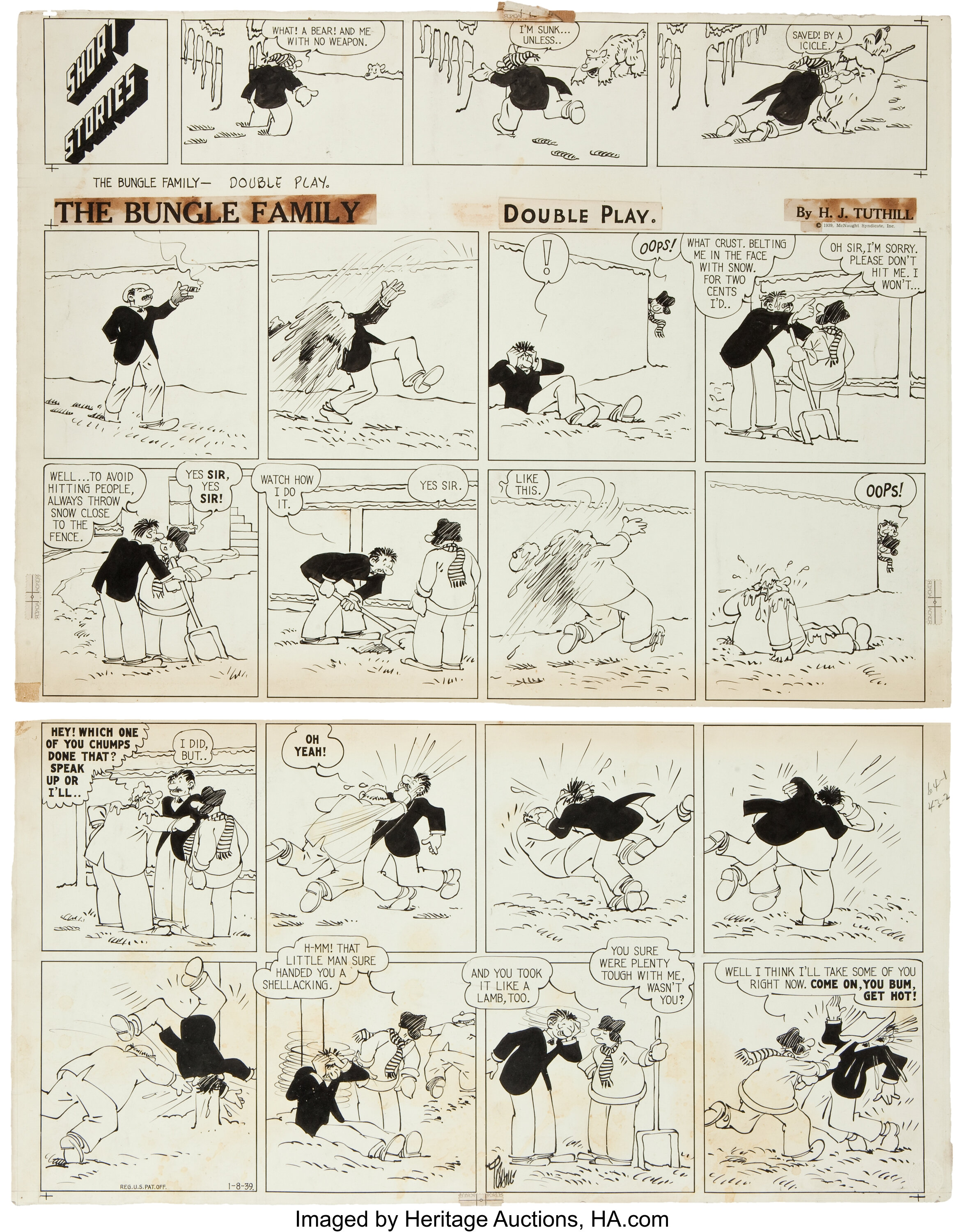 Harry Tuthill The Bungle Family Sunday Comic Strip Original Art | Lot ...