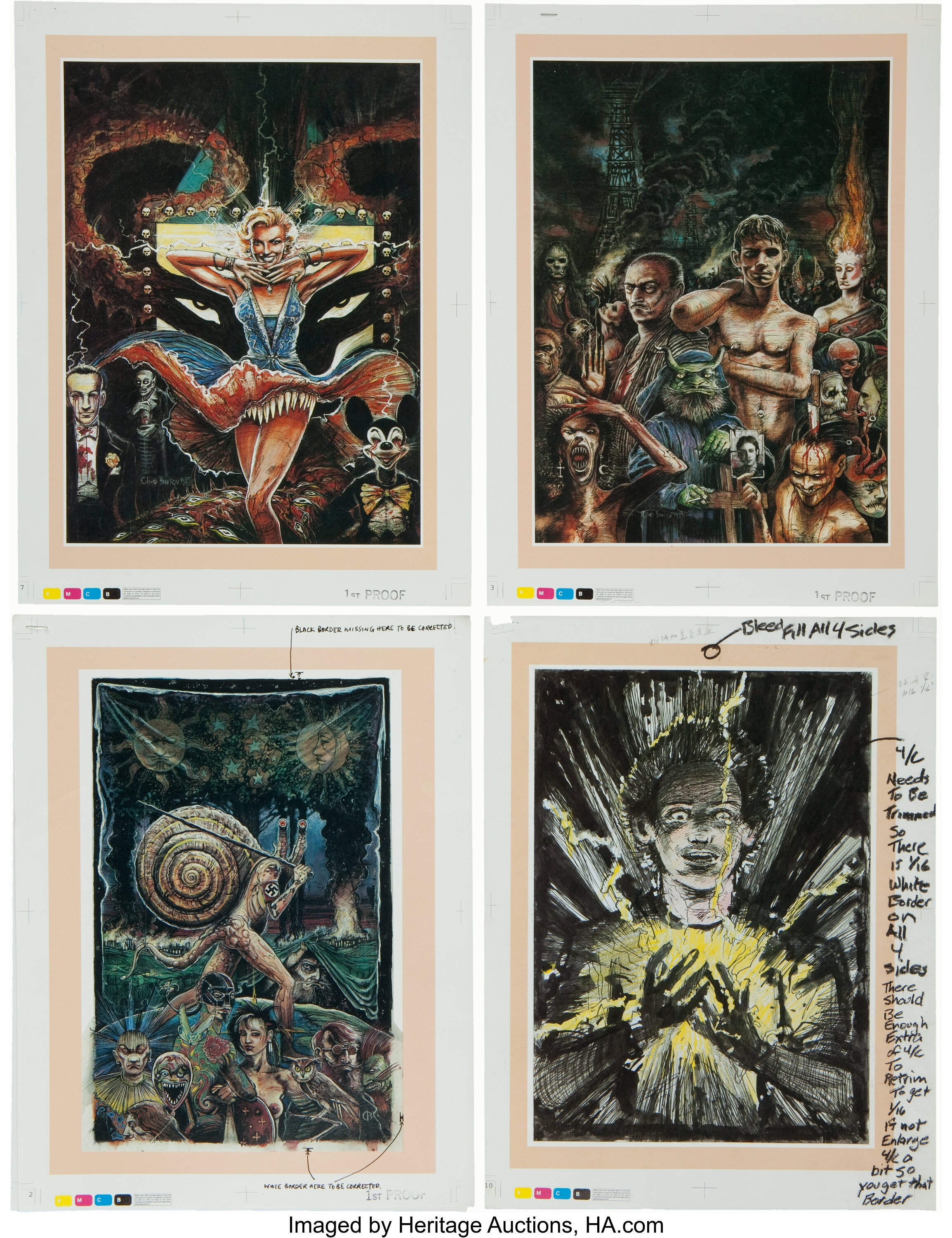 Clive Barker Illustrator Production Artwork Group of 50 (1991 ...