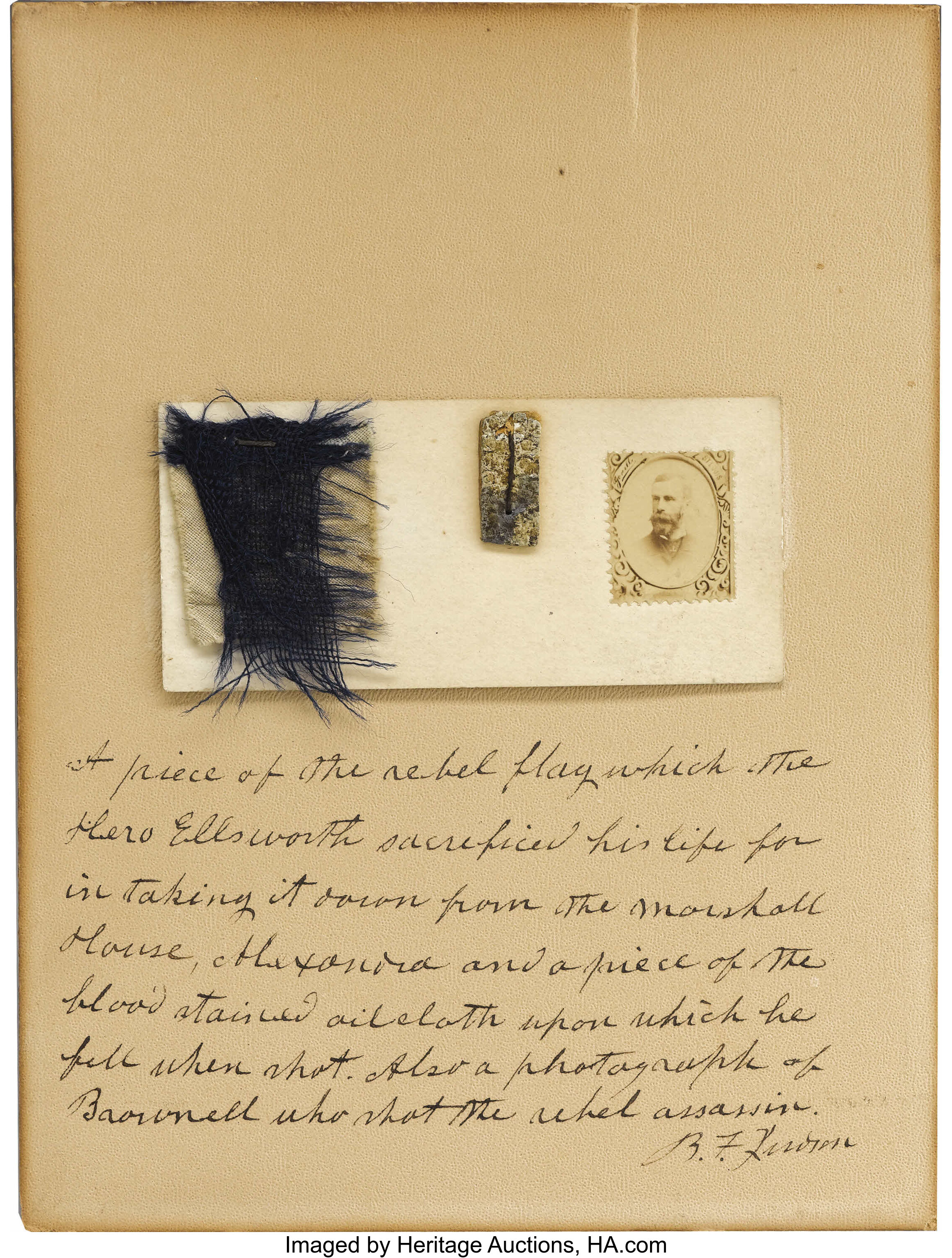 Important Colonel Elmer Ellsworth Group consisting of an antique | Lot ...