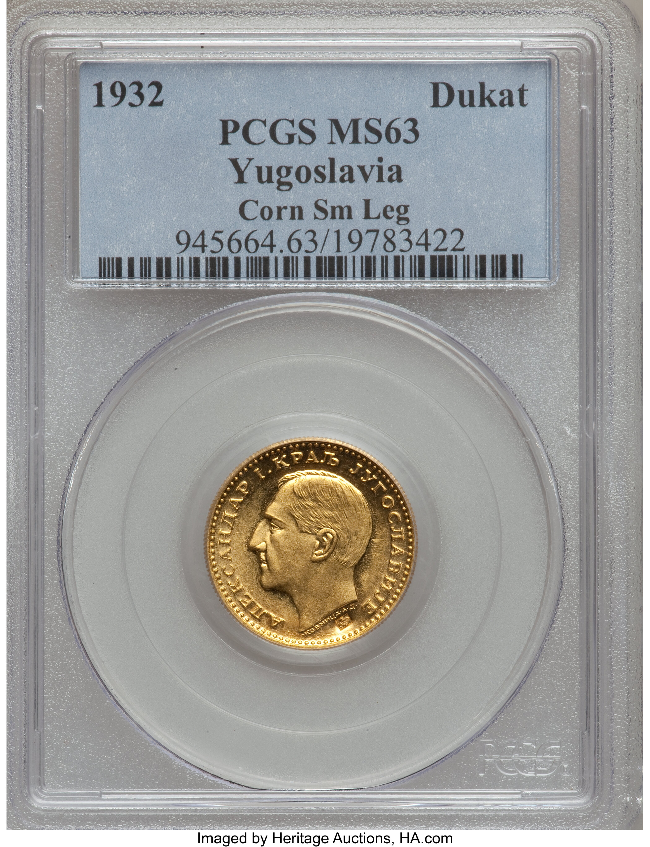 Yugoslavia: Alexander I gold Dukat 1932-Corn,... Yugoslavia | Lot ...