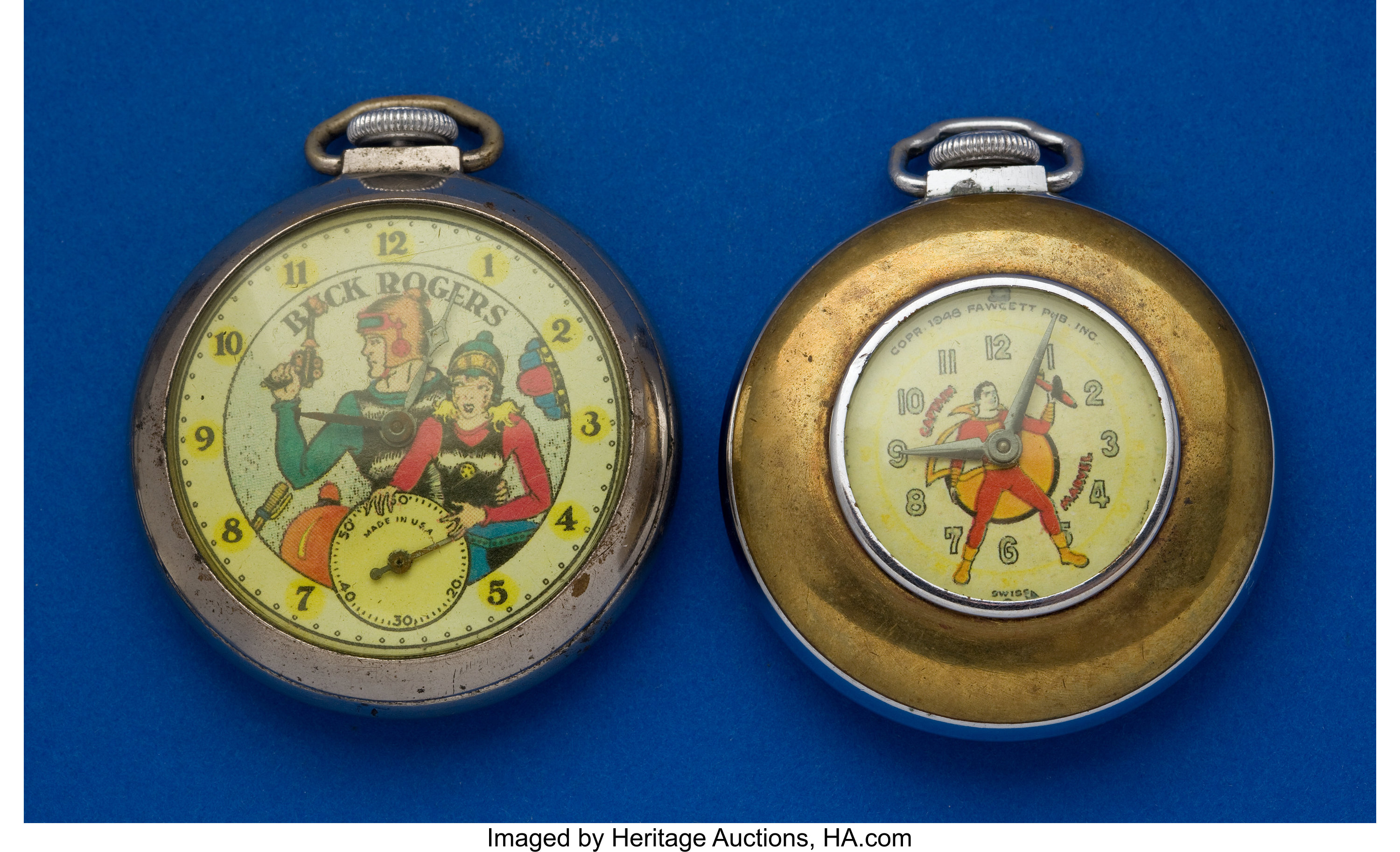 Two Dollar Pocket Watches Buck Rogers & Captain Marvel "Runners". | Lot ...