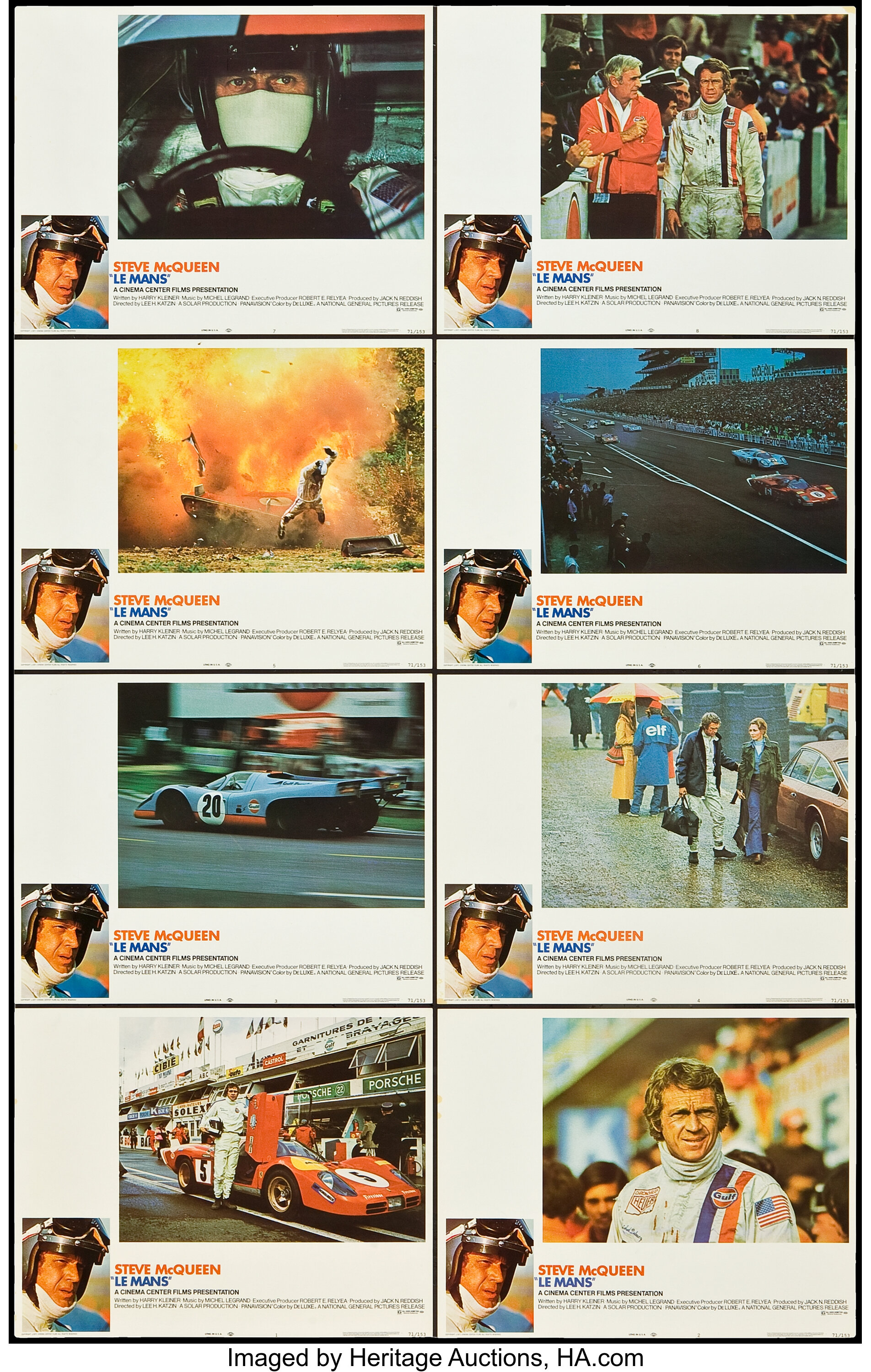 Le Mans (National General, 1971). Lobby Card Set of 8 (11" X 14 ...