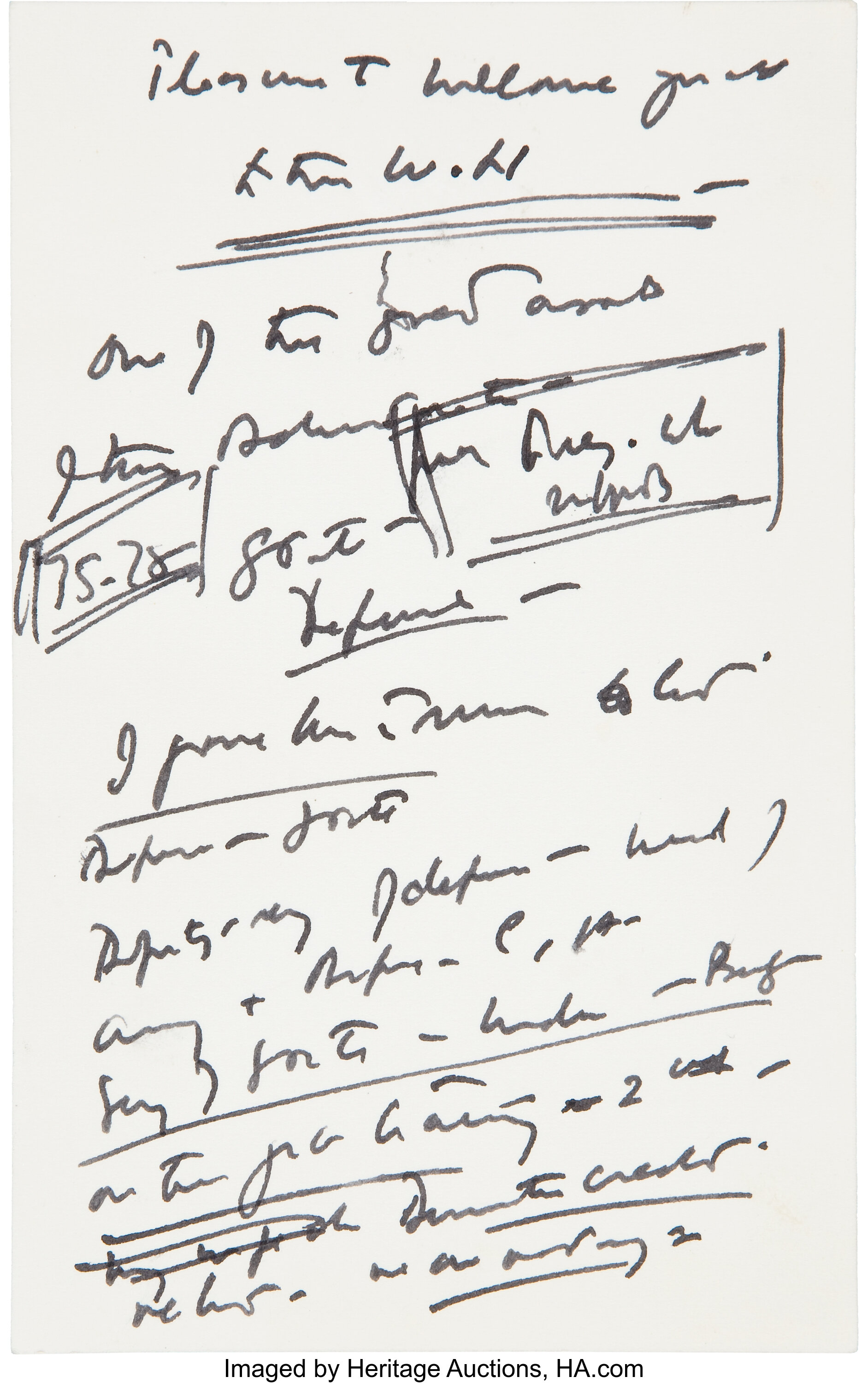 John F. Kennedy Autograph Notes on Verso of Menu ... (Total: 2 | Lot ...
