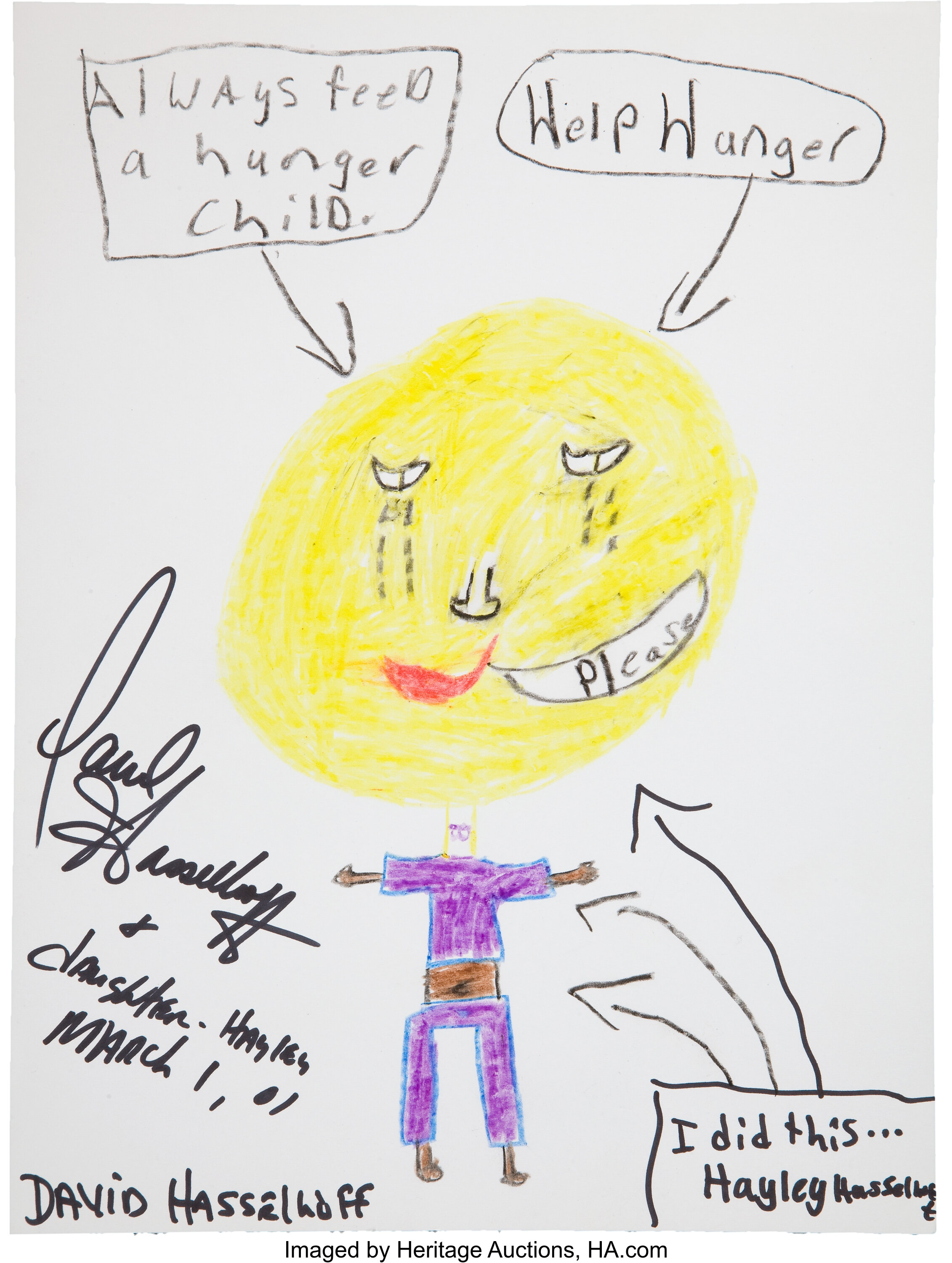 David Hasselhoff: Actor's Doodle for Hunger Benefiting St. Francis ...