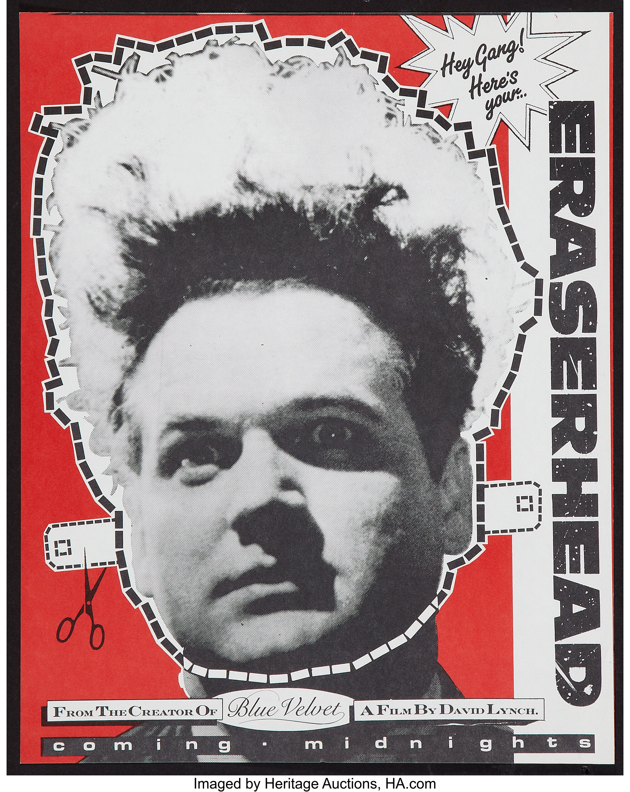 Eraserhead (Libra Films, R-1980s). Promotional Mask (11" X 14"). | Lot ...