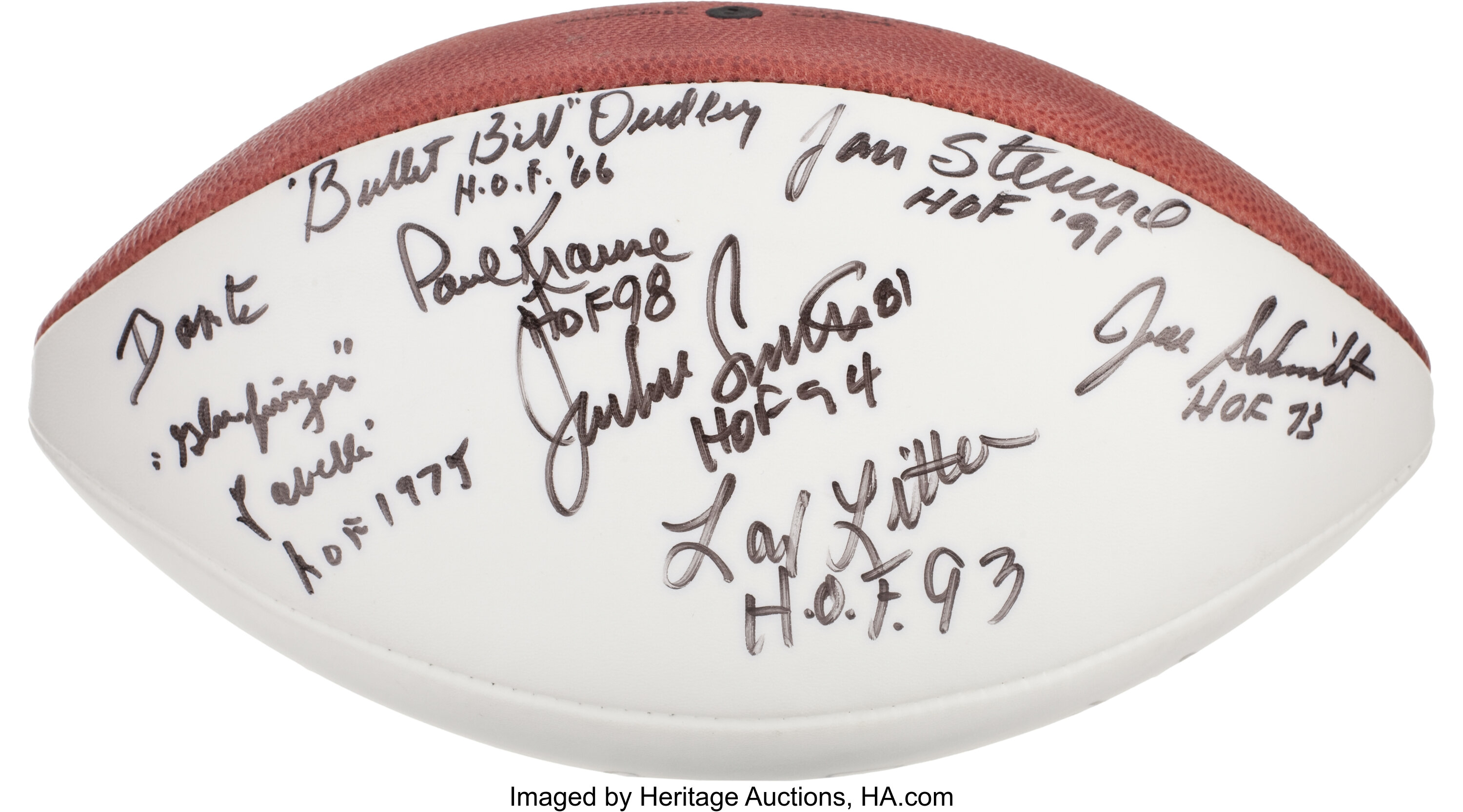 Football Hall of Famers Multi Signed Football With 20 | Lot #43173 ...
