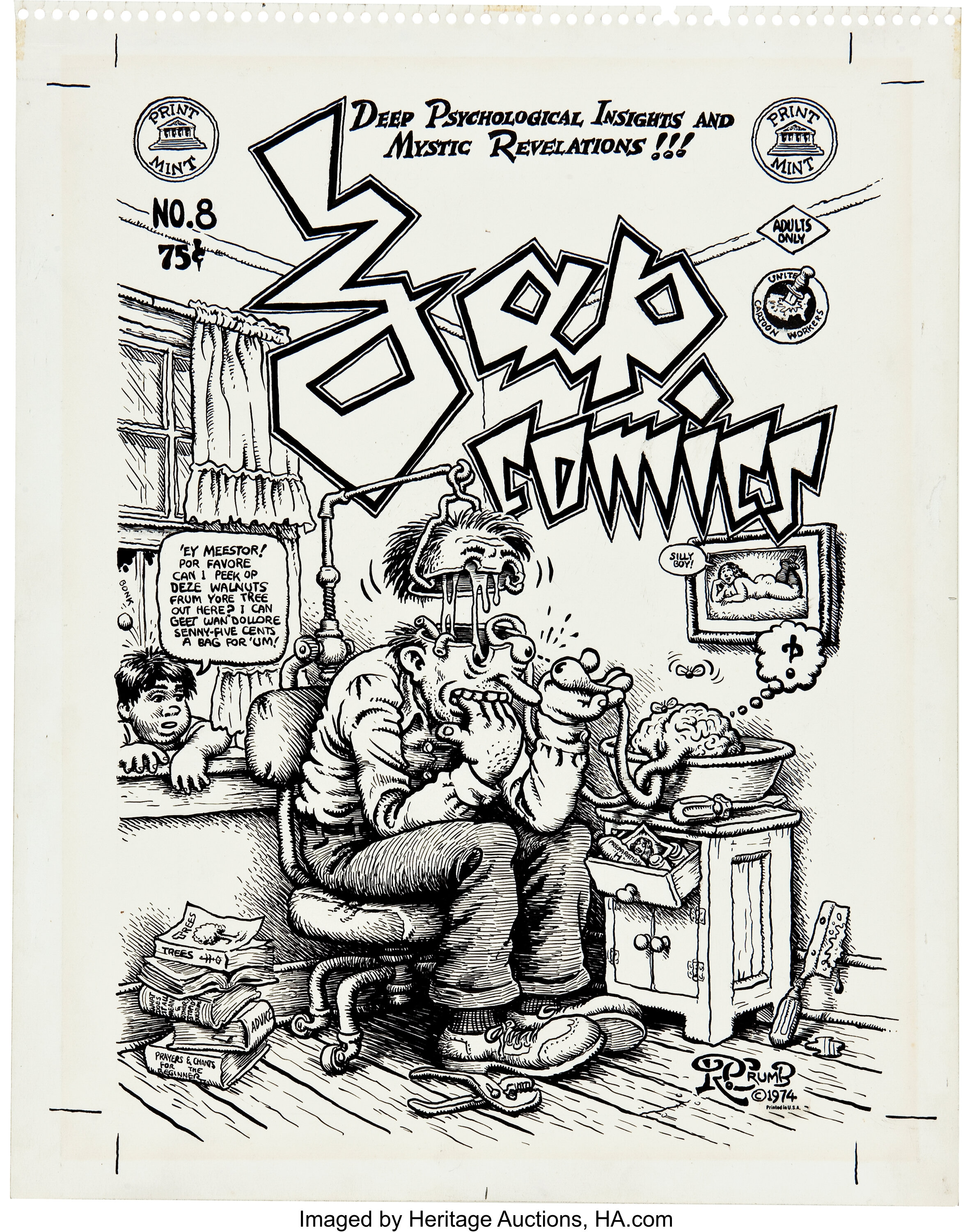 Robert Crumb Zap Comics #8 Cover Original Art with Color | Lot #92375 ...