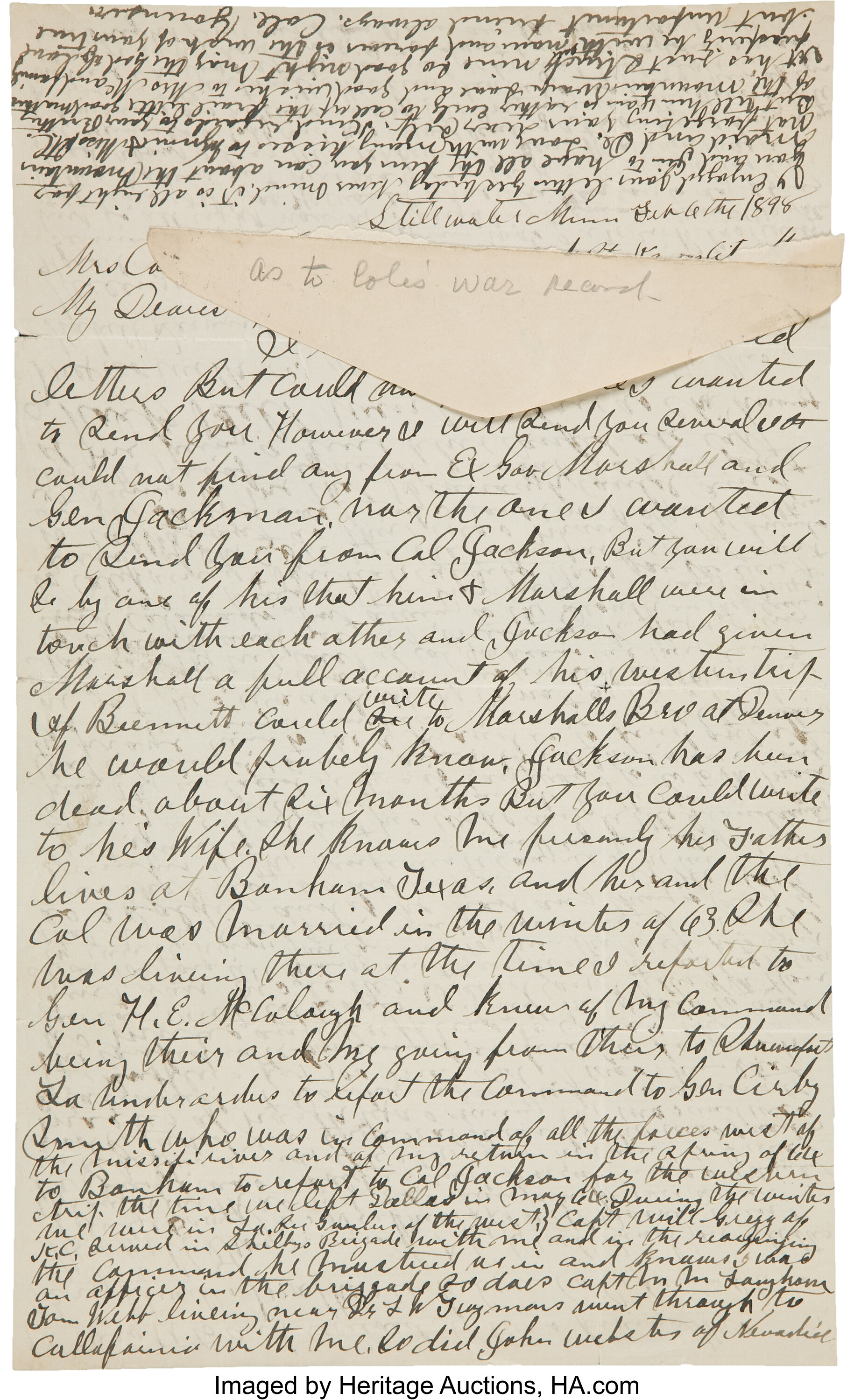 Cole Younger Autograph Letter Signed "Cole Younger."... Autographs ...