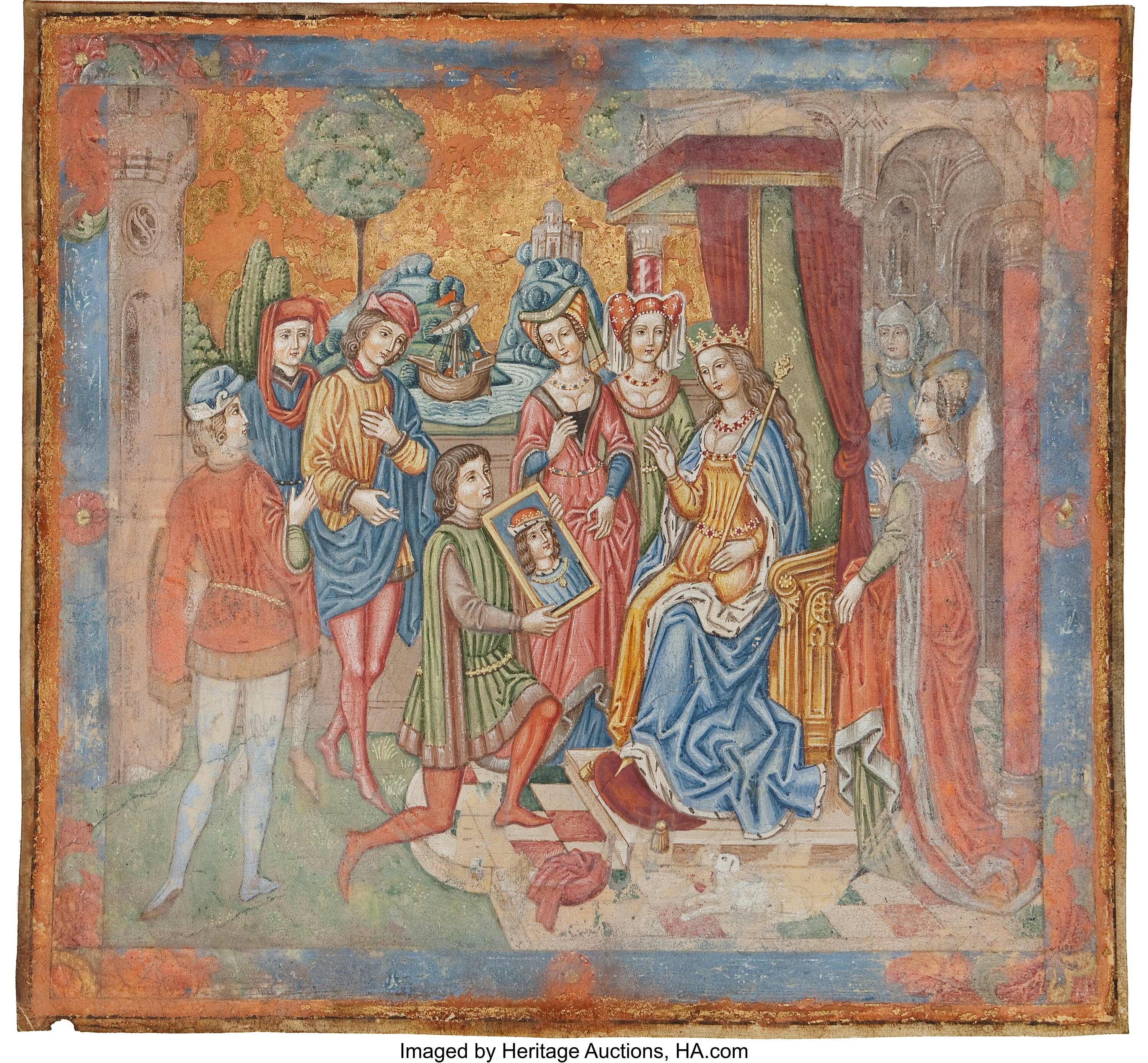 [Illuminated Manuscript]. Spanish Forger Large Miniature of The | Lot ...