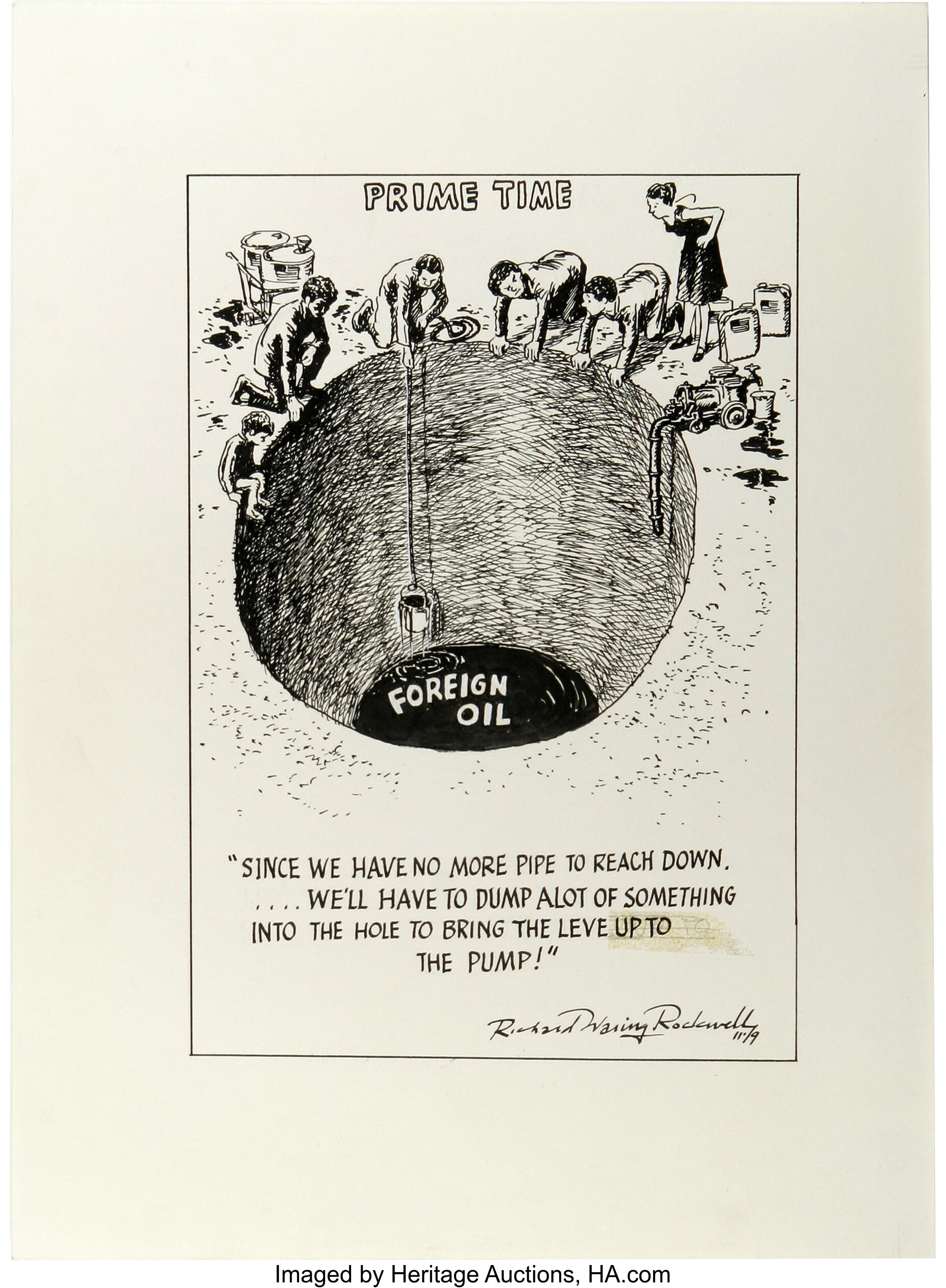 Richard Rockwell - Editorial Cartoon Original Art (undated). | Lot ...