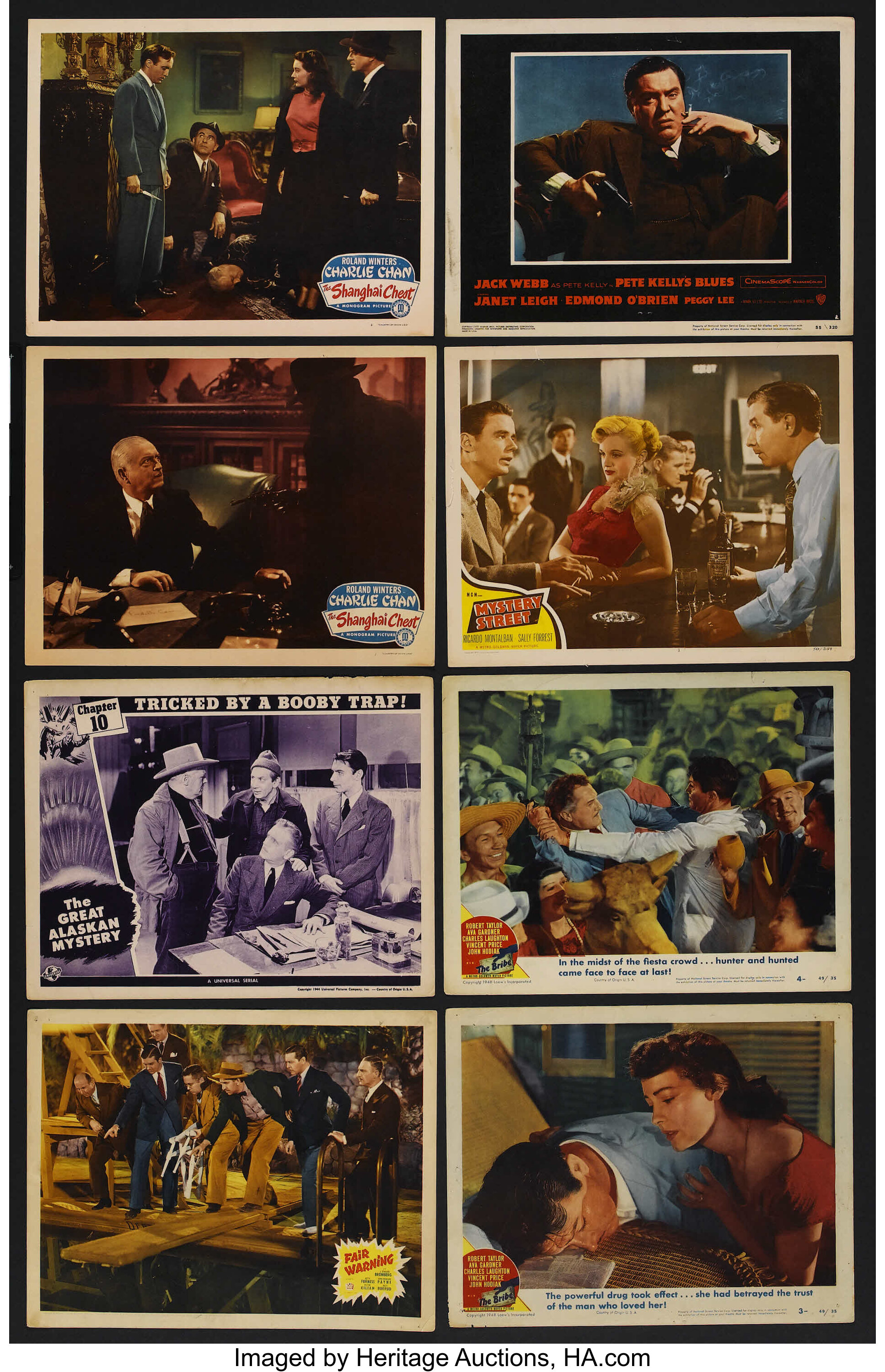Mystery Lot (Various, 1937-1955). Lobby Cards (8) (11" X 14"). | Lot ...