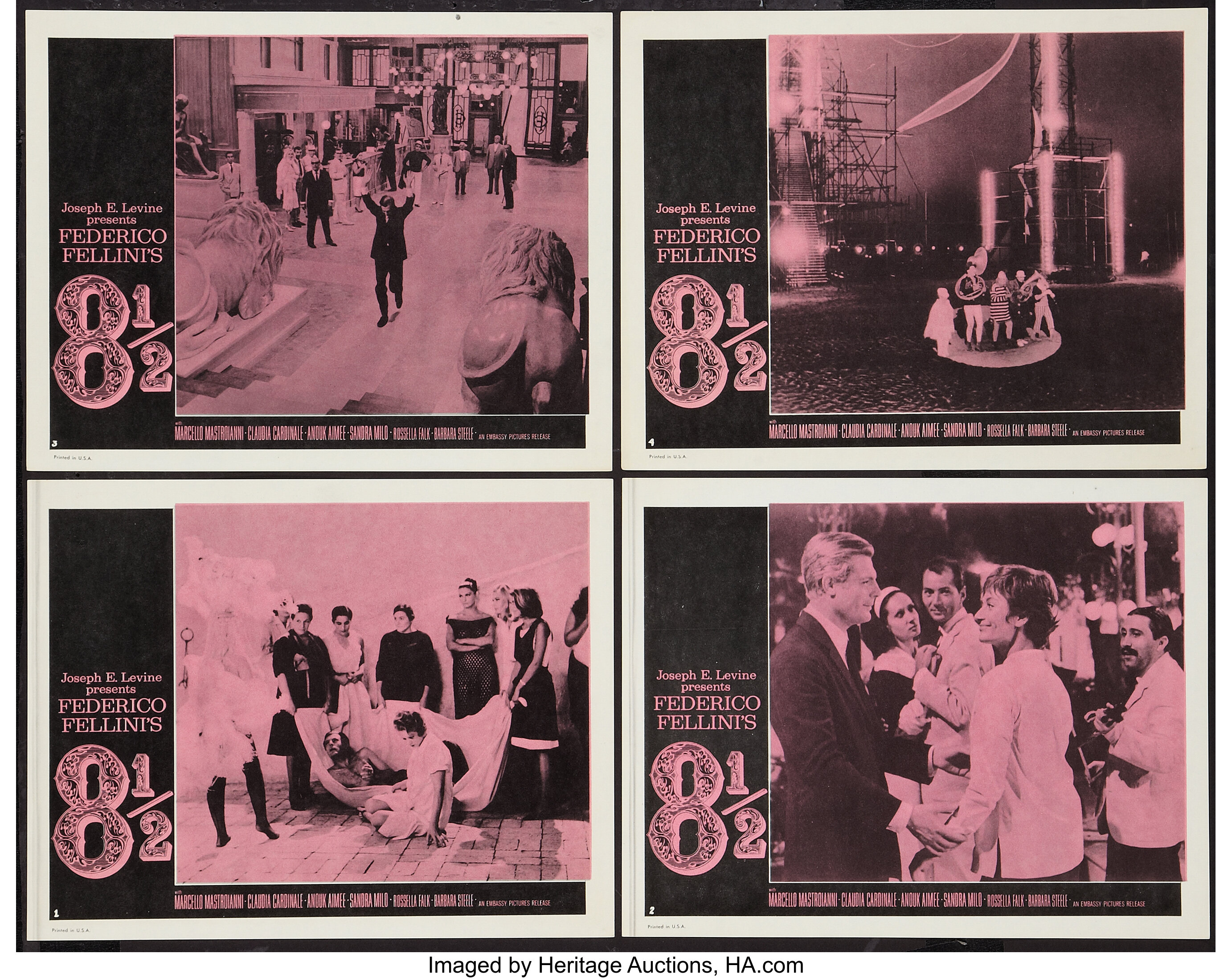8½ (Embassy, 1963). Lobby Card Set of 4 (11" X 14"). Drama.. ... | Lot ...